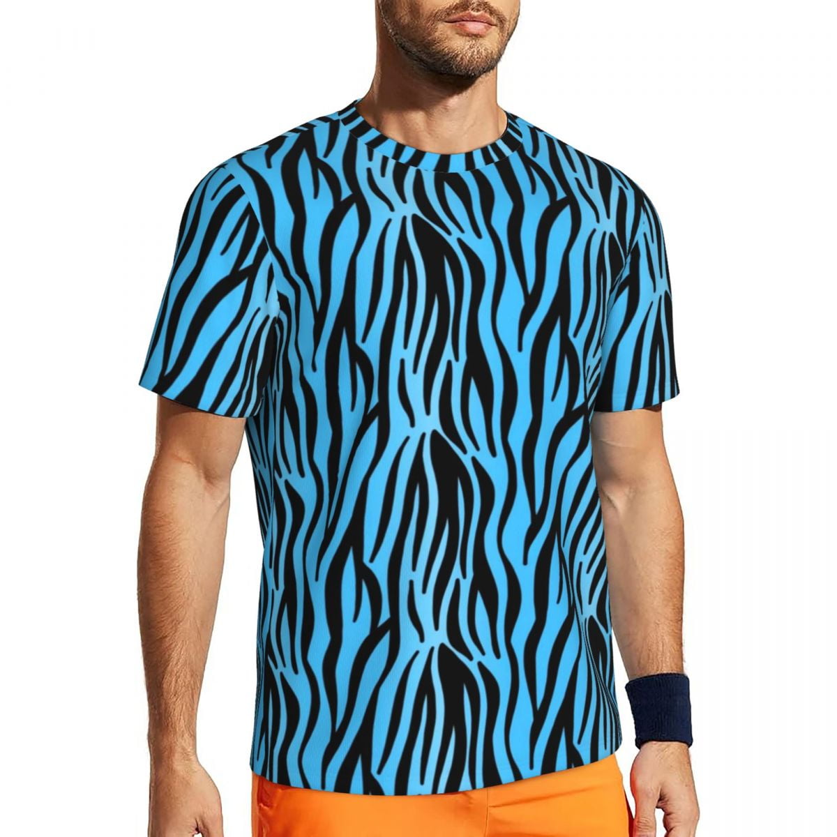 Green Tiger Print Gym T-Shirt Wild Animals Hip Hop T-Shirts Man Tshirt ...