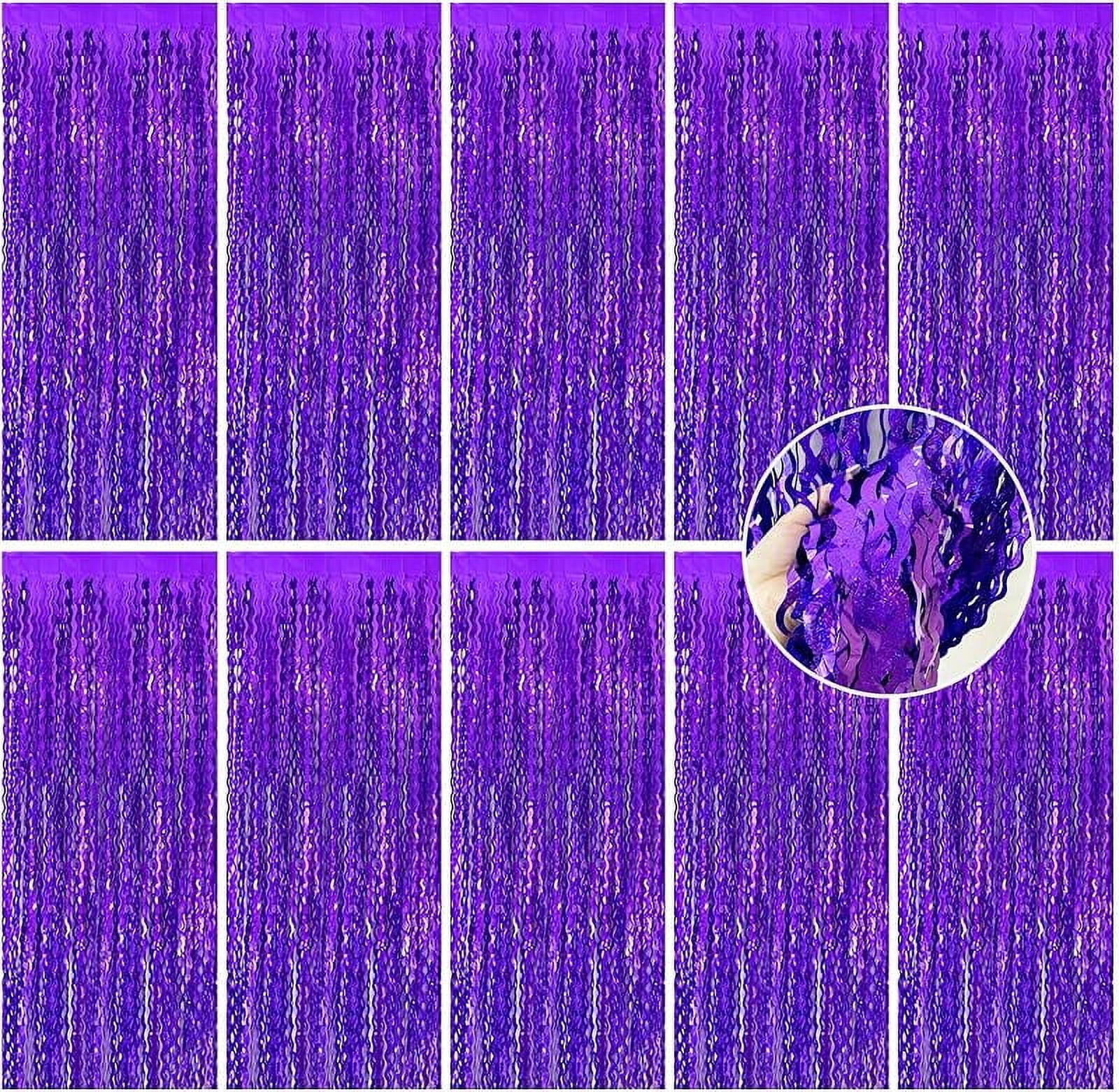 Green Tinsel Foil Fringe Curtains Wavy Backdrop for Parties Sparkle Metallic Wavy Foil Fringe ...