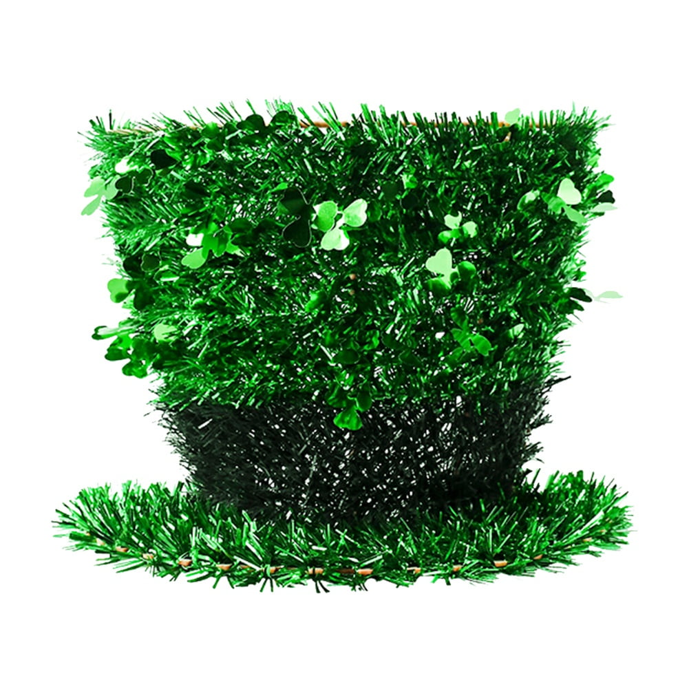 Green Tinsel Garland for St. Patrick's Day Decorations,Shamrock Wreath ...
