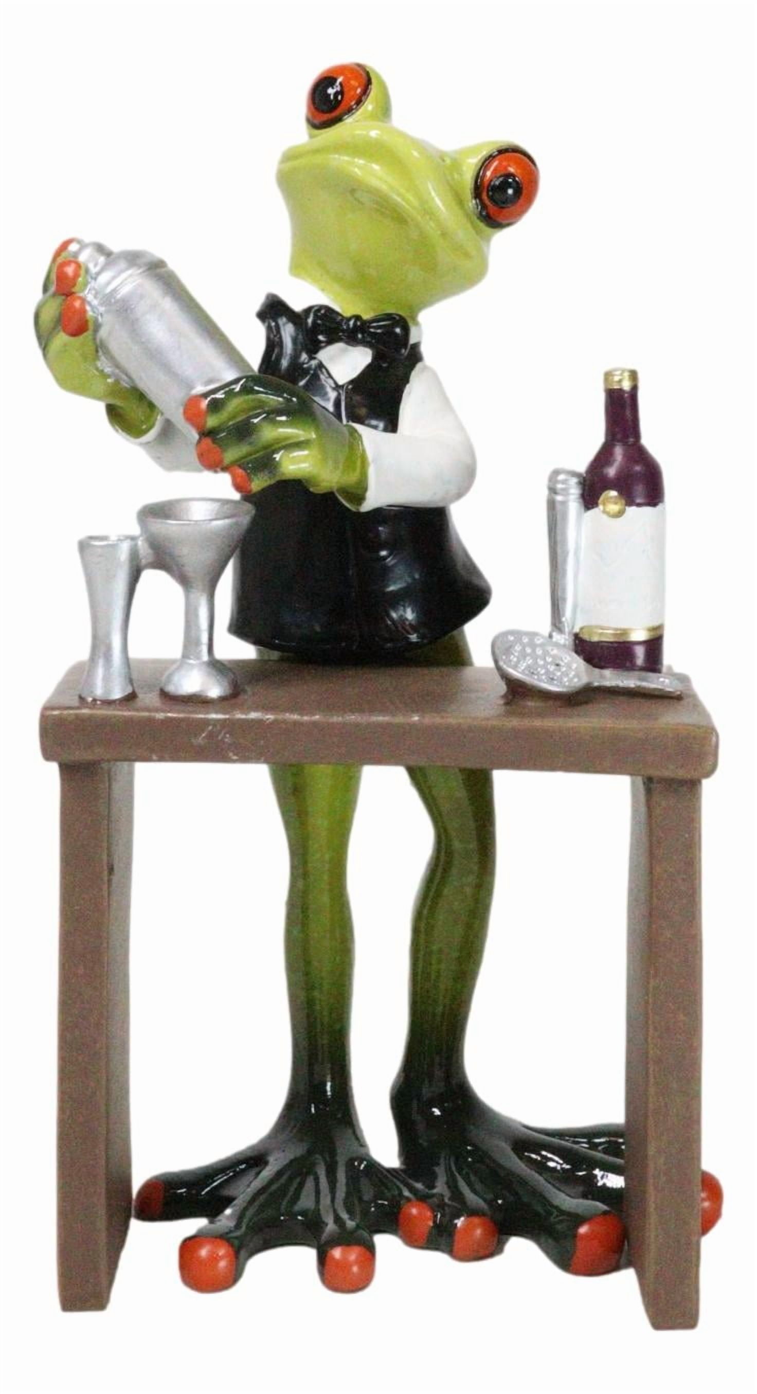 Green Toad Frog Classy Bartender Mixing Cocktail Drinks By The Table ...