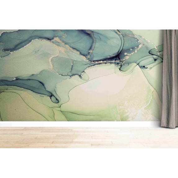 Green Tones Marble Wall Art, Abstract Wall Print, Paper Wall Art Bright ...