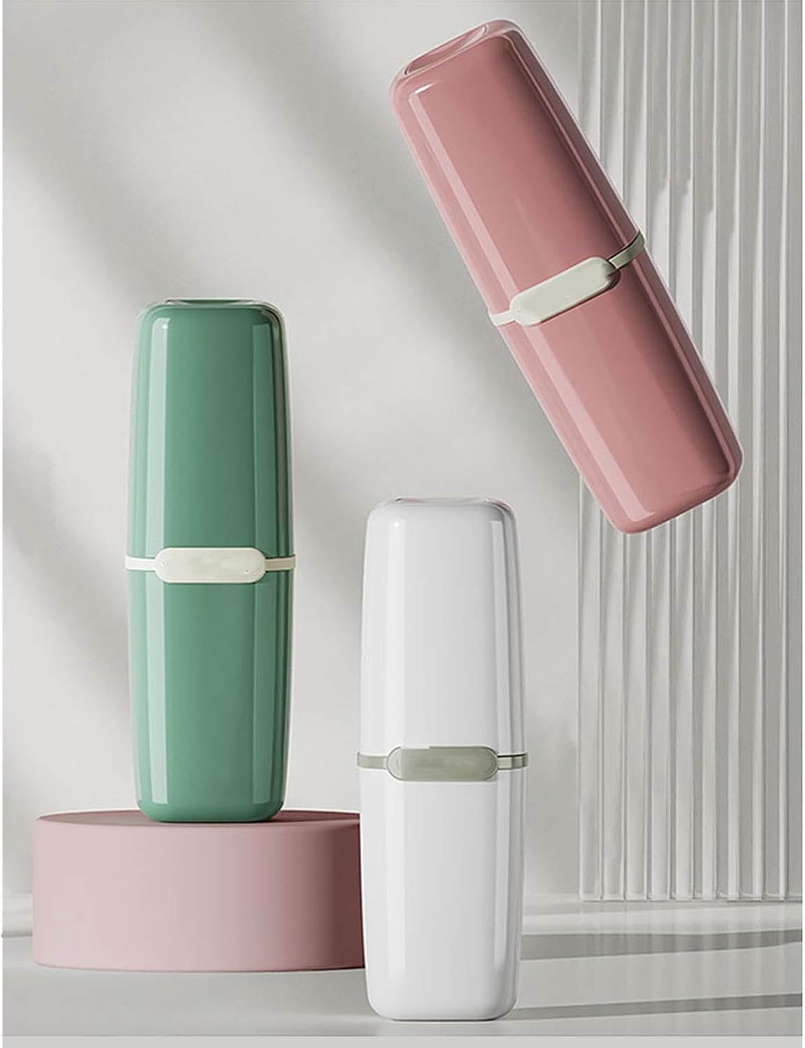 Green Toothbrush Travel Case, Portable Toothbrush & Toothpaste Holder ...