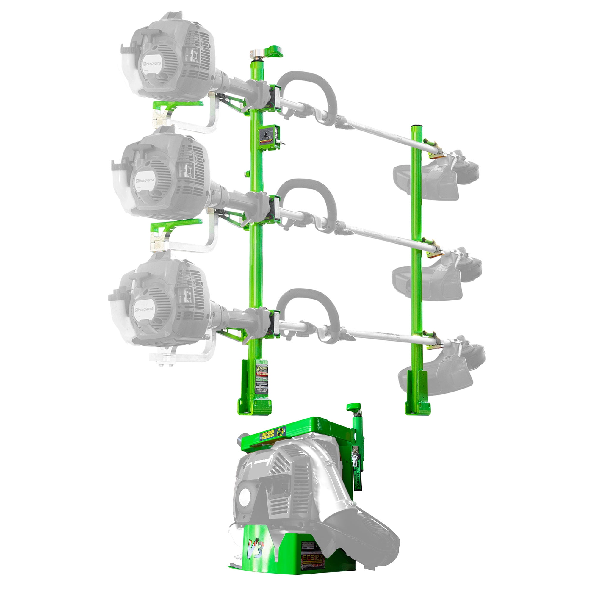 TrailerRacks 3 Position Line Trimmer Rack, Backpack Leaf Blower Rack ...