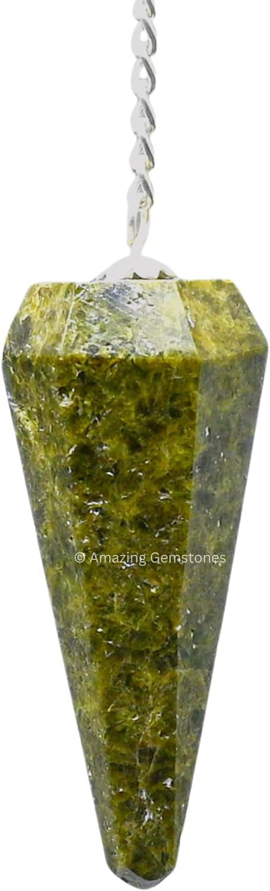 Green Tourmaline in Matrix Crystal Pendulum Dowsing Reiki Hexagonal ...