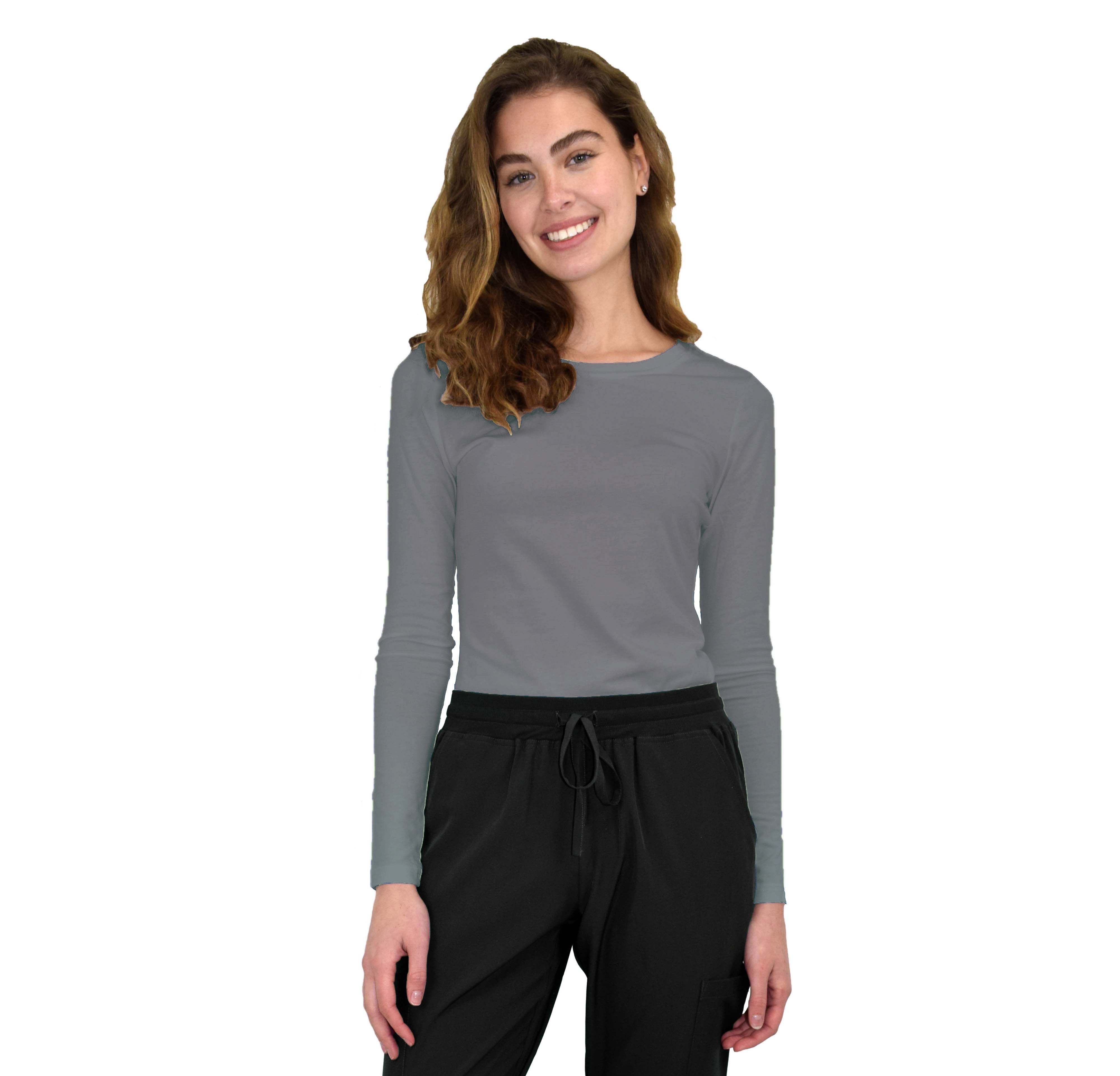Green Town Scrubs for Women - Long Sleeve Underscrub Tee Shirt, Super ...