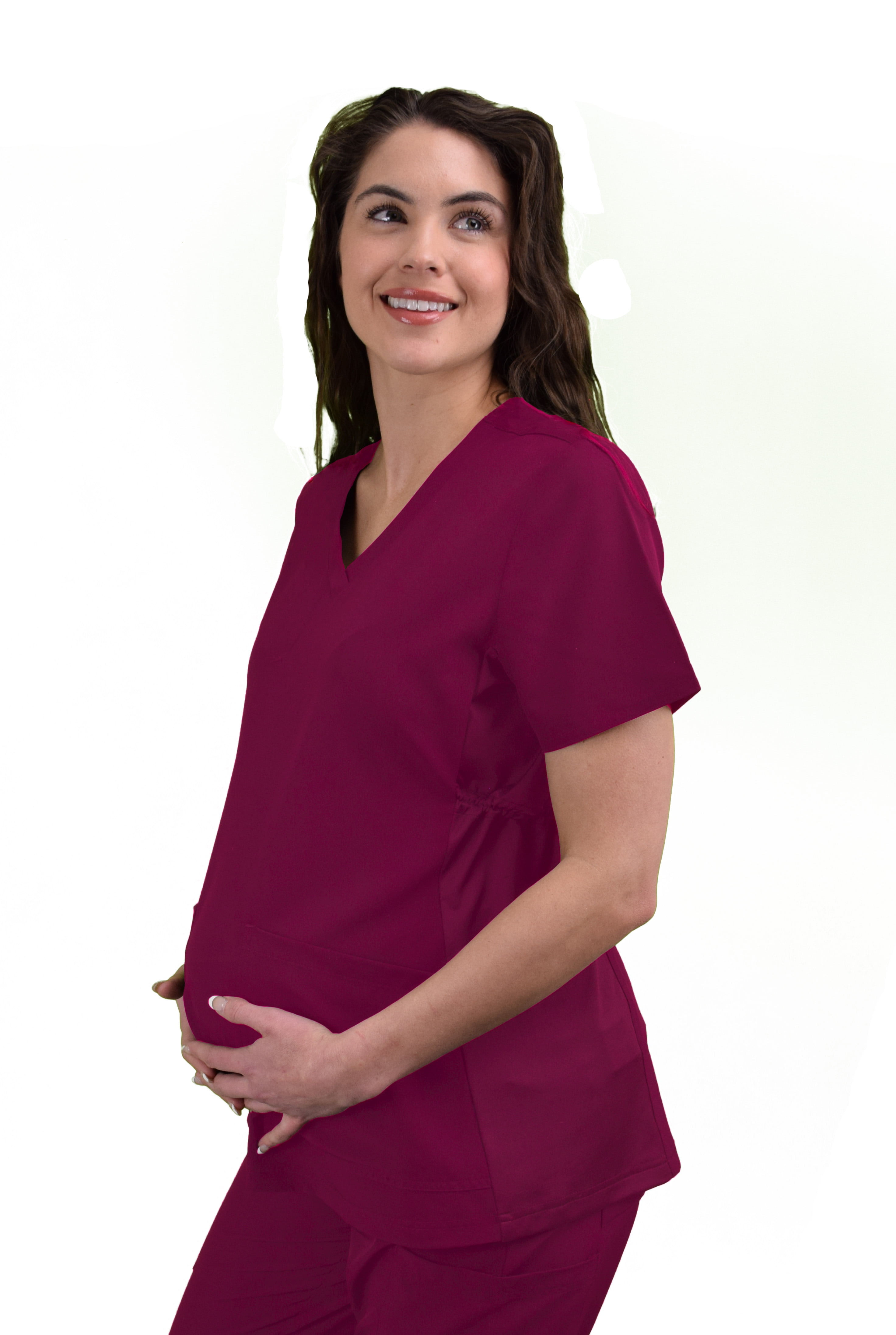 Green Town Scrubs for Women - Maternity V-Neck Scrub Top, 2 Pockets ...