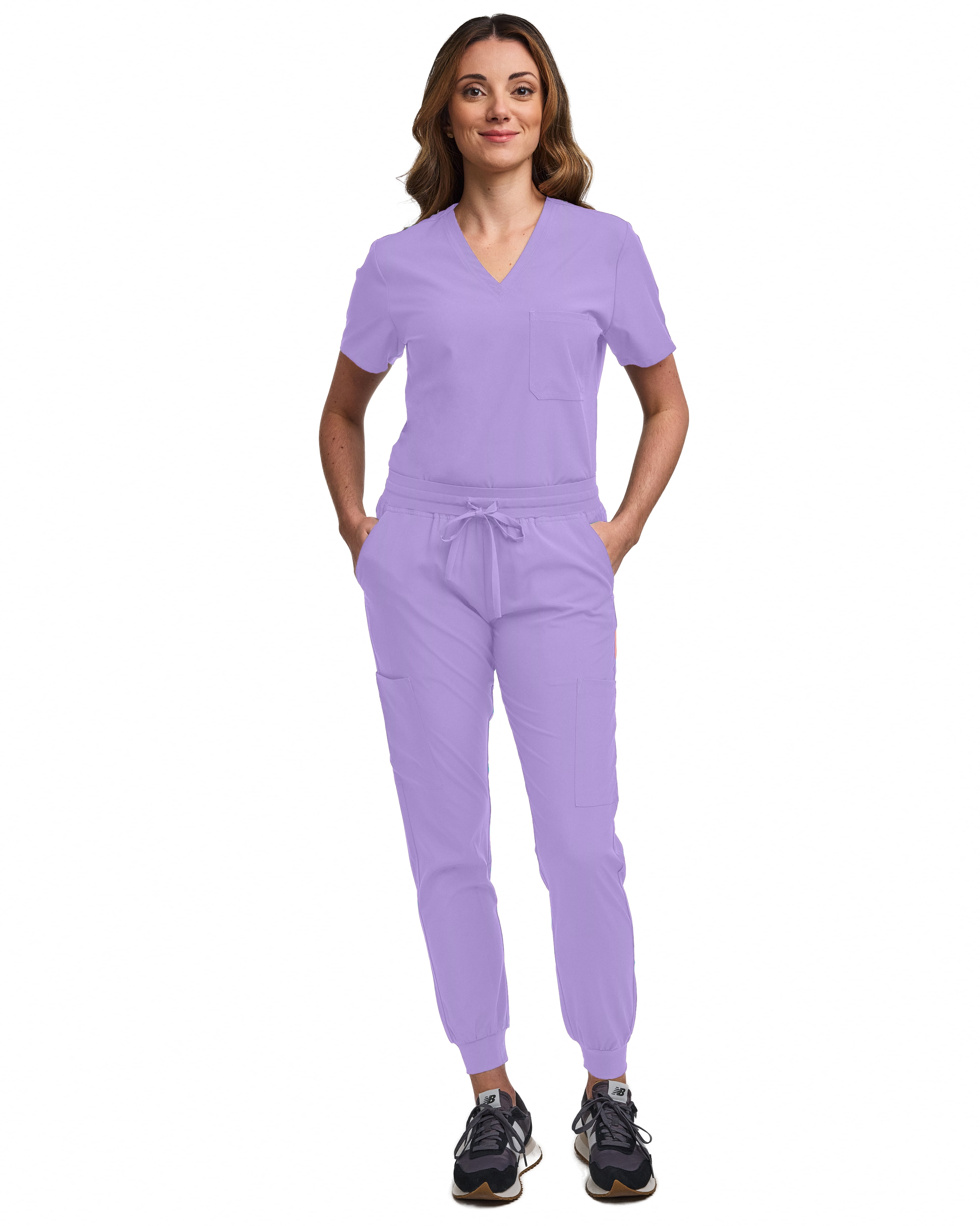Green Town Scrubs for Women Scrub Set - Jogger Pant and Tuck-In V-Neck ...