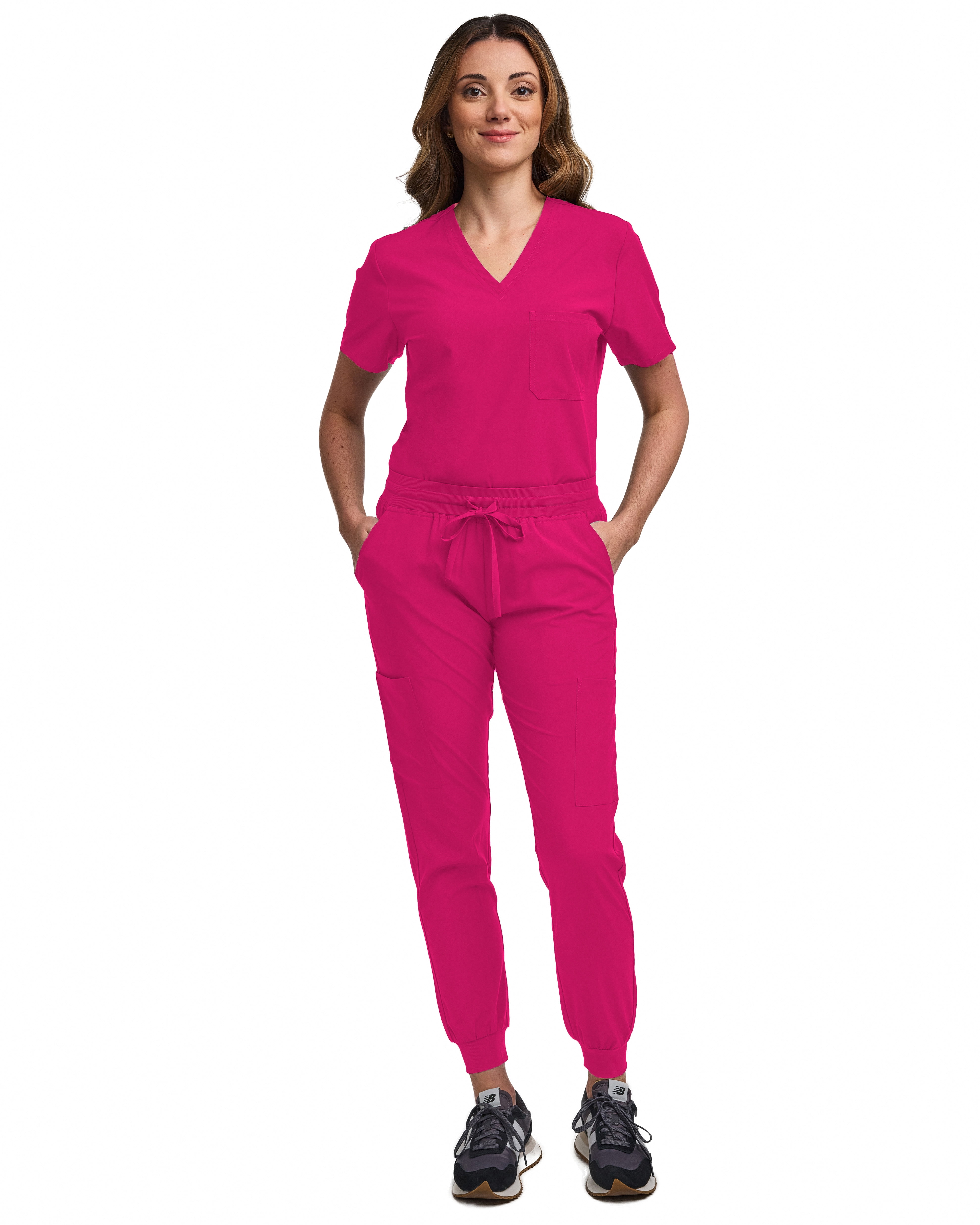 Green Town Scrubs for Women Scrub Set - Jogger Pant and Tuck-In V-Neck ...