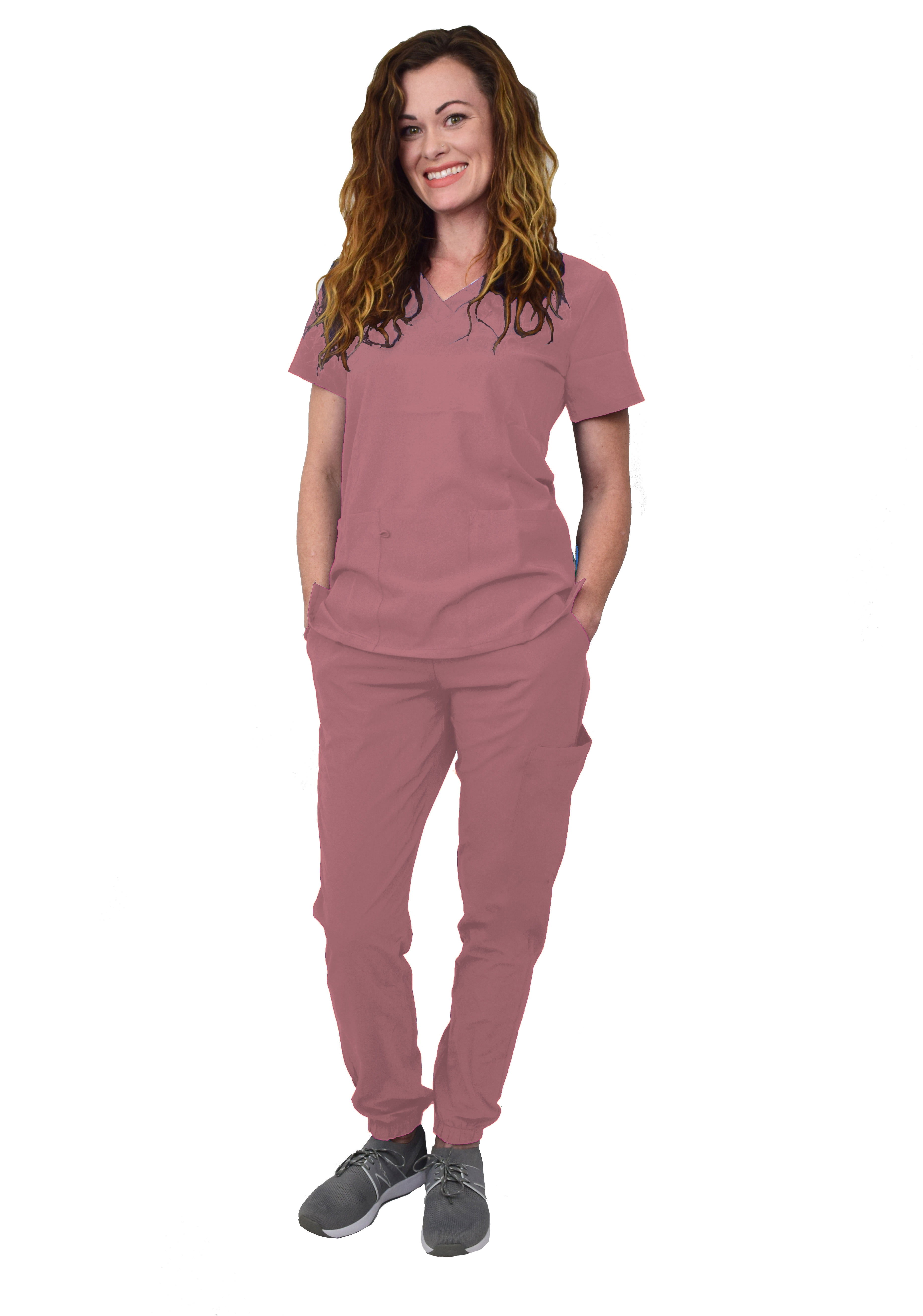 Green Town Scrubs for Women Scrub Set - Jogger Pant and V-Neck Top, 6 ...