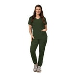 Green Town Scrubs for Women Scrub Set - Jogger Pant and V-Neck Top, 6 ...