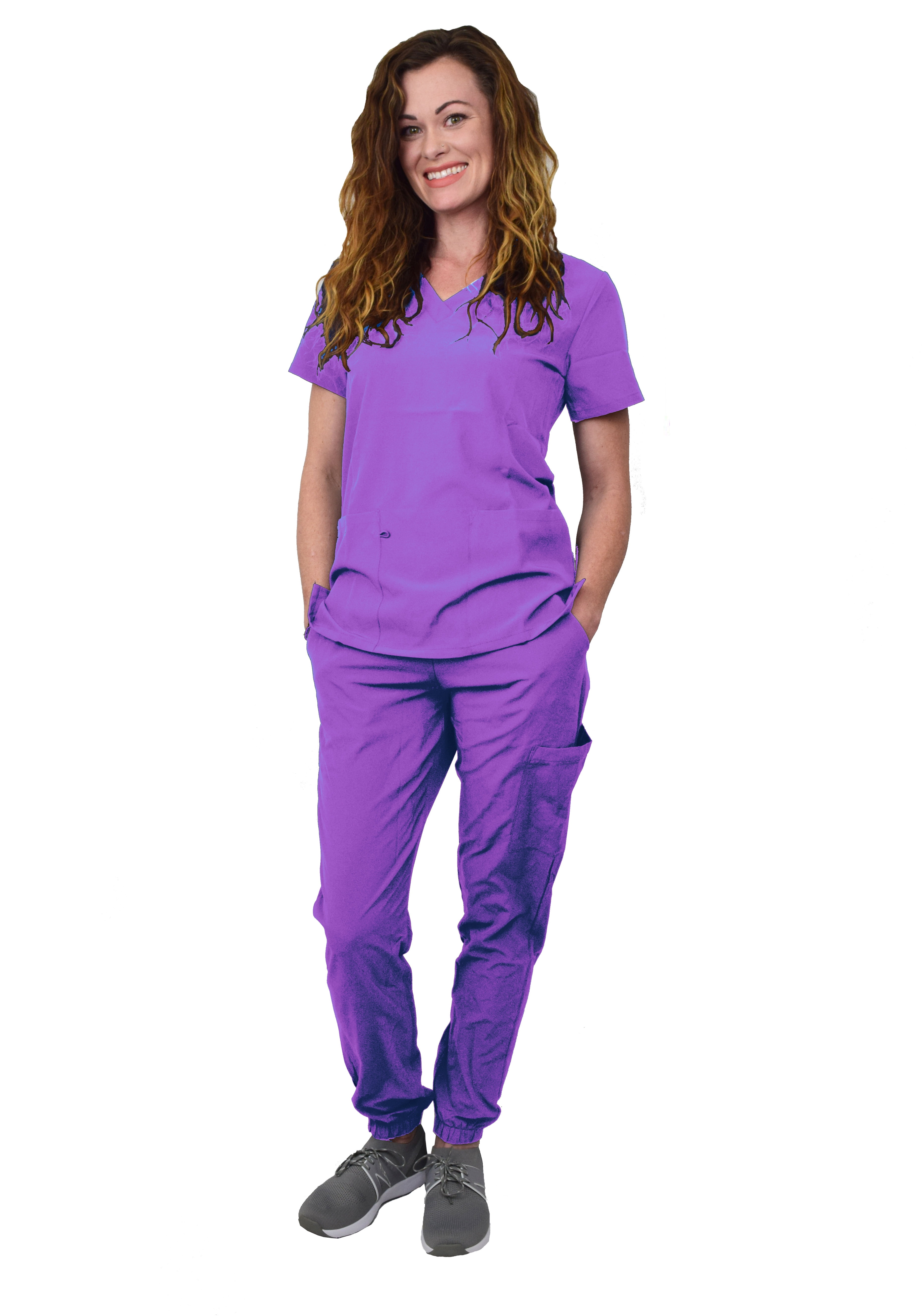 Green Town Scrubs for Women Scrub Set - Jogger Pant and V-Neck Top, 6 ...
