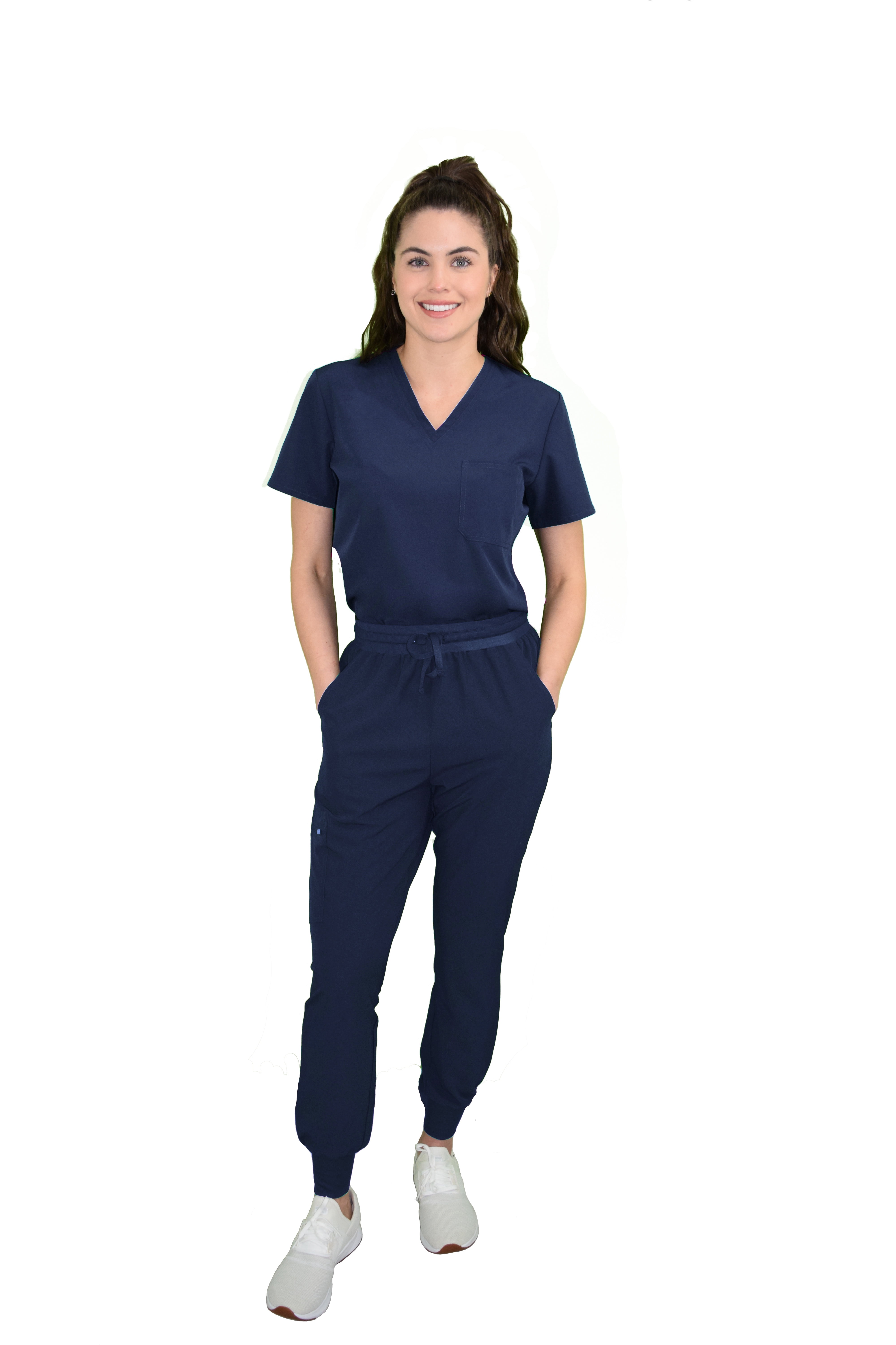 Green Town Scrubs for Women Scrub Set - Slim Fit Jogger Pant and Tuck ...