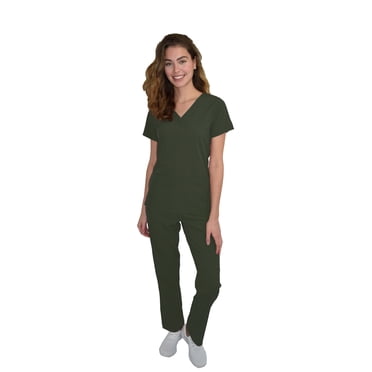 Green Town Scrubs for Women Scrub Set - Jogger Pant and V-Neck Top, 6 ...