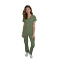 Green Town Scrubs for Women Scrub Set - V-Neck Top and Straight Leg ...