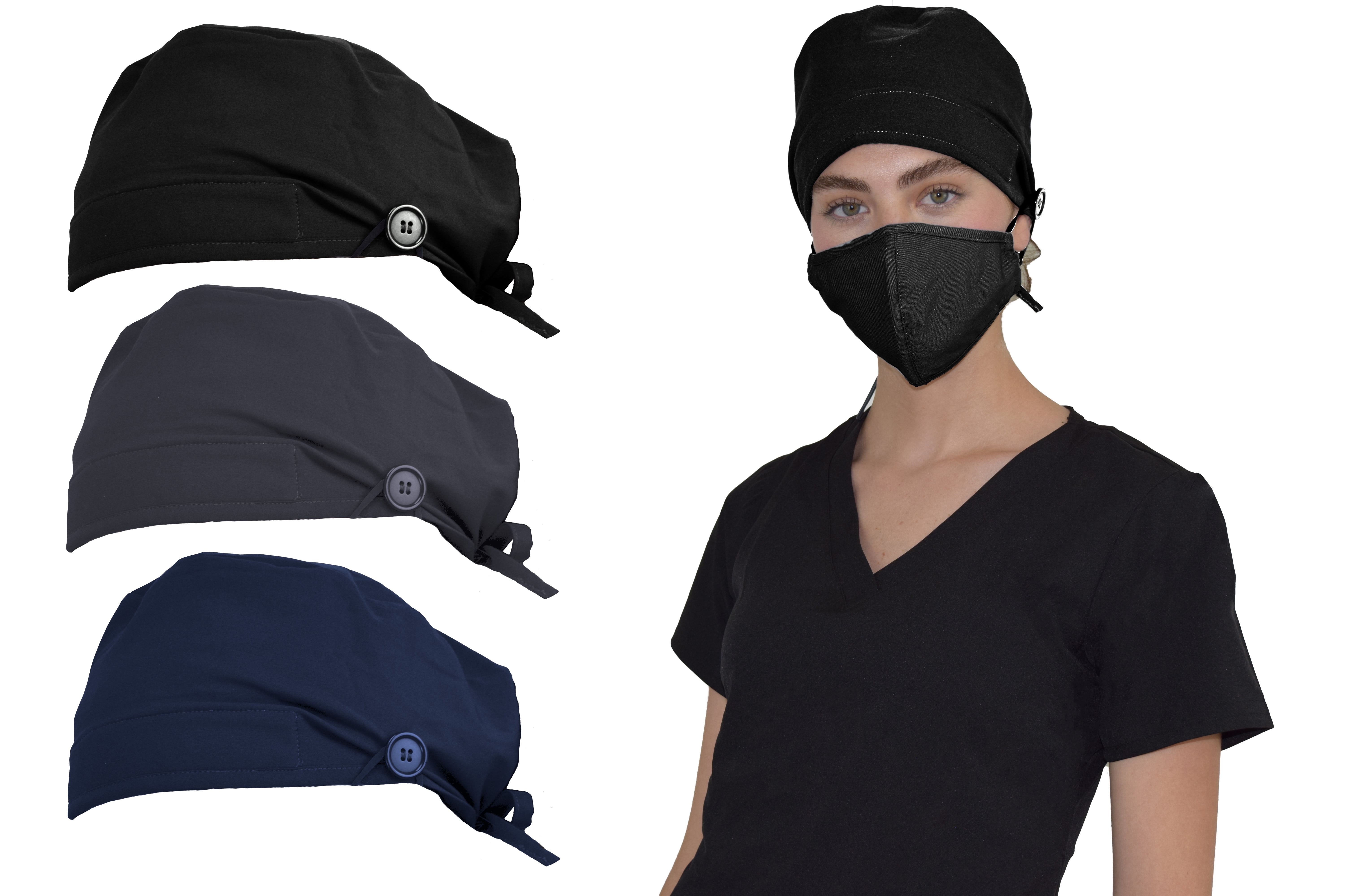 Green Town Unisex Surgical Hat Medical Scrub Caps (3 Pack) - Nursing ...