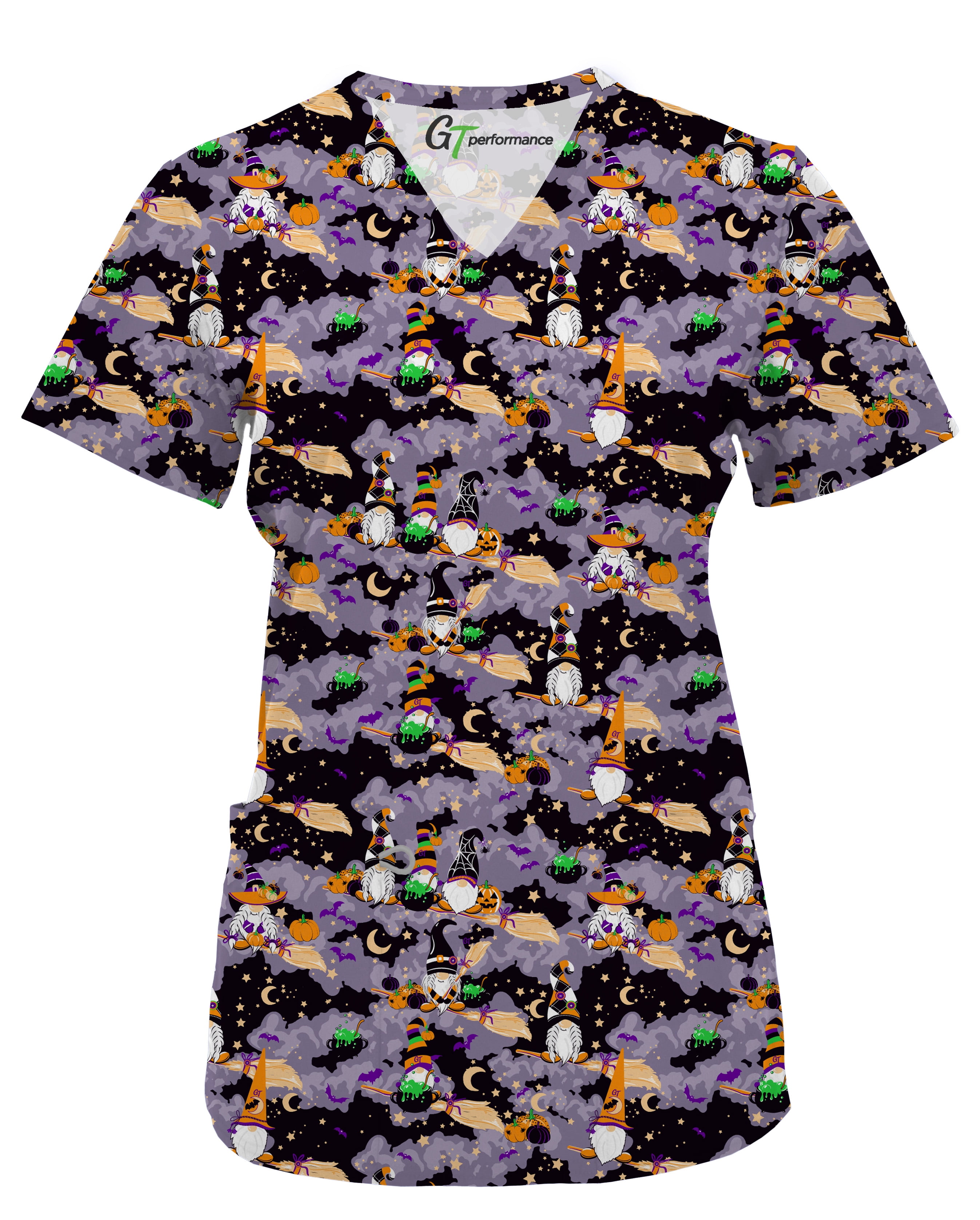 Green Town Scrubs for Women V-Neck Scrub Top - Christmas Thanksgiving ...