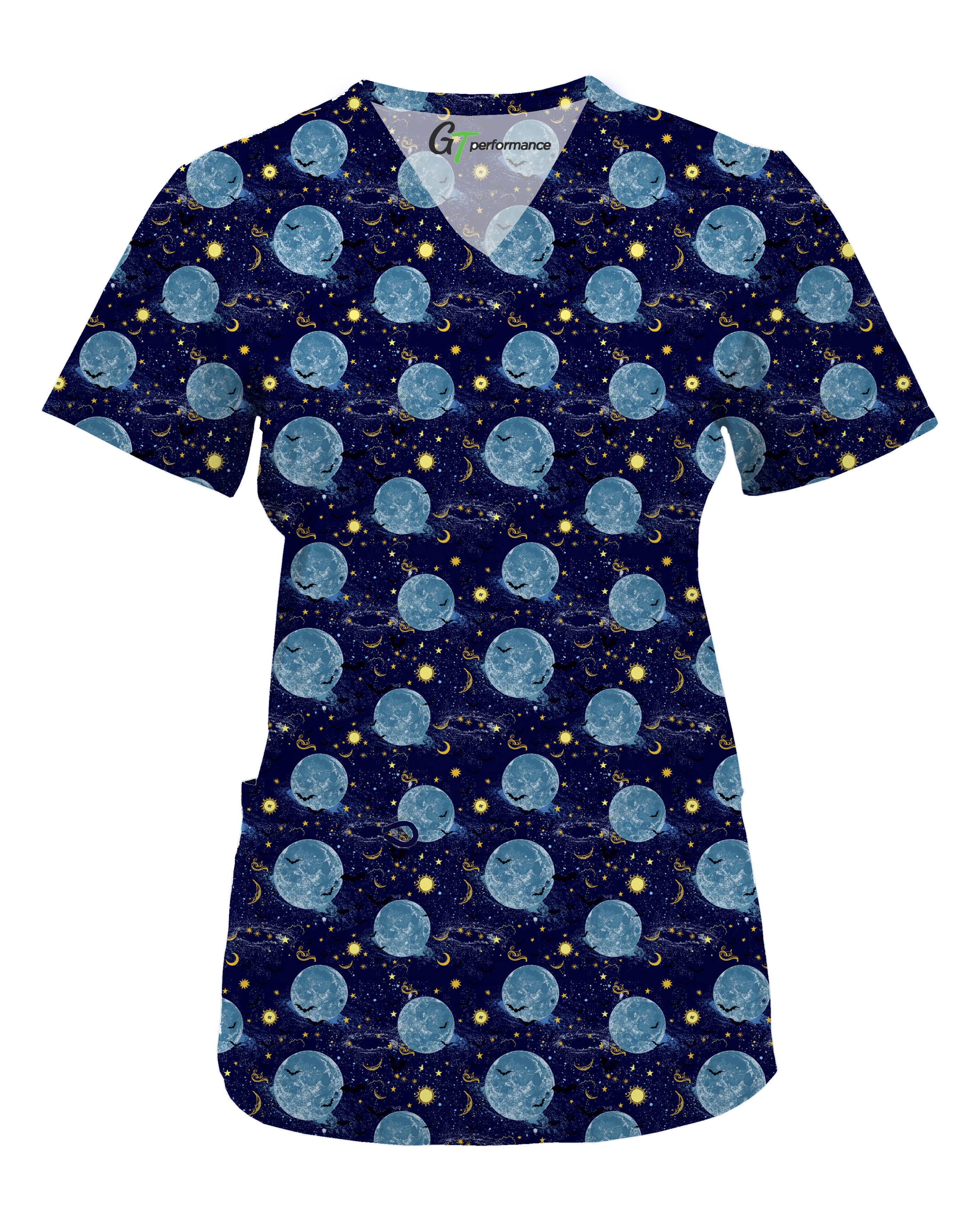 Green Town Scrubs for Women V-Neck Scrub Top - Christmas Thanksgiving ...