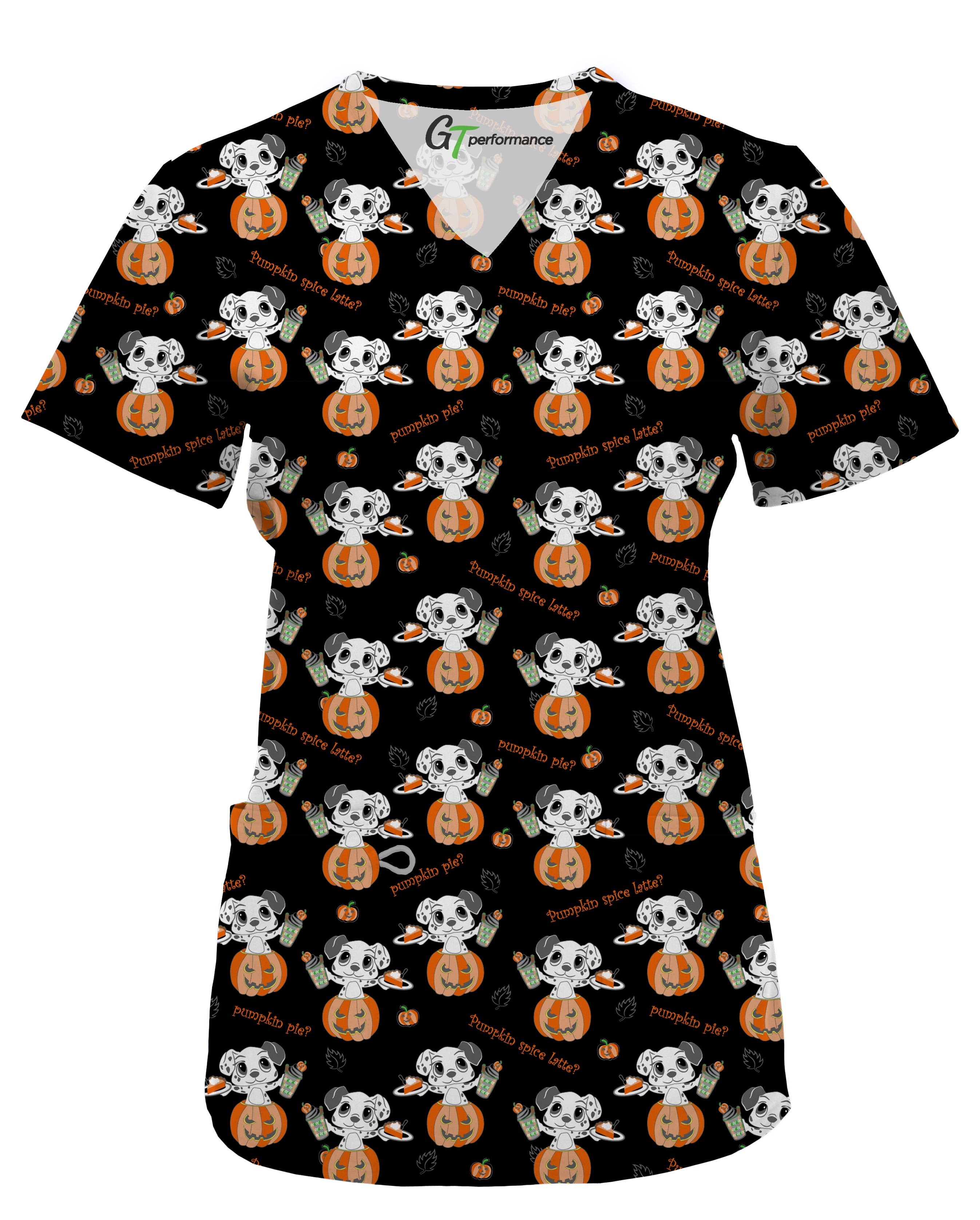 Green Town Scrubs for Women V-Neck Scrub Top - Christmas Thanksgiving ...
