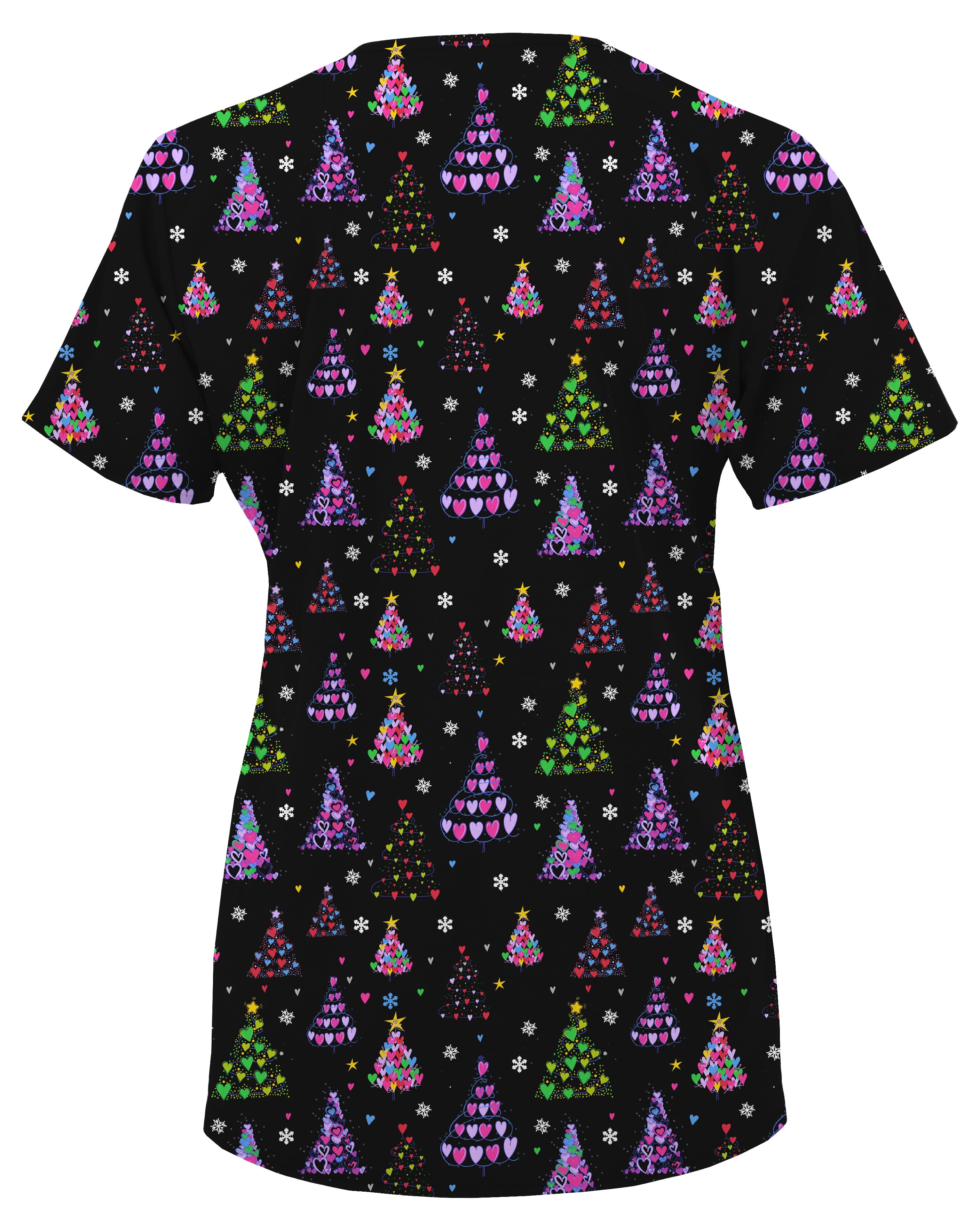 Green Town Scrubs for Women V-Neck Scrub Top - Holiday Prints, 3 ...