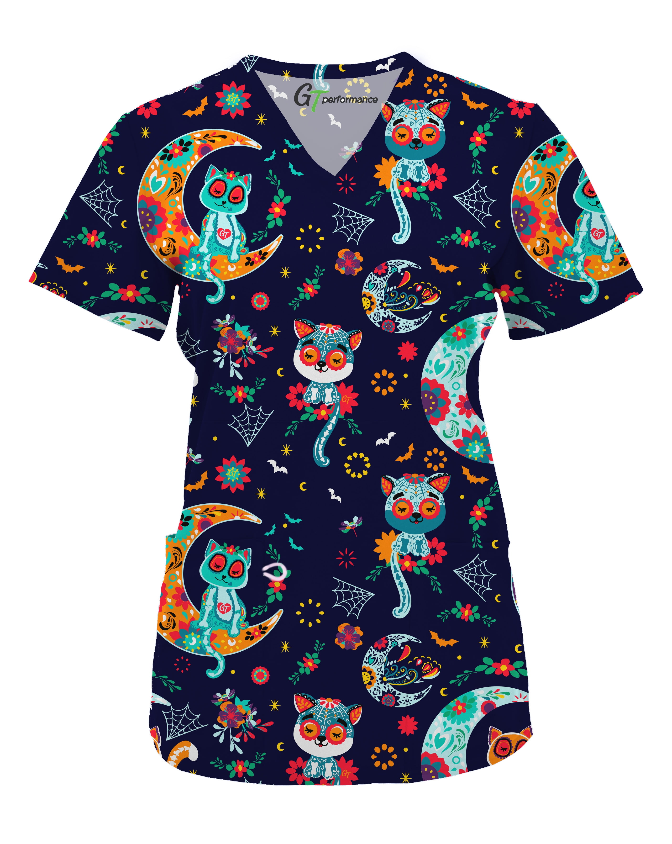 Green Town Scrubs for Women V-Neck Scrub Top - Holiday Prints, 3 ...