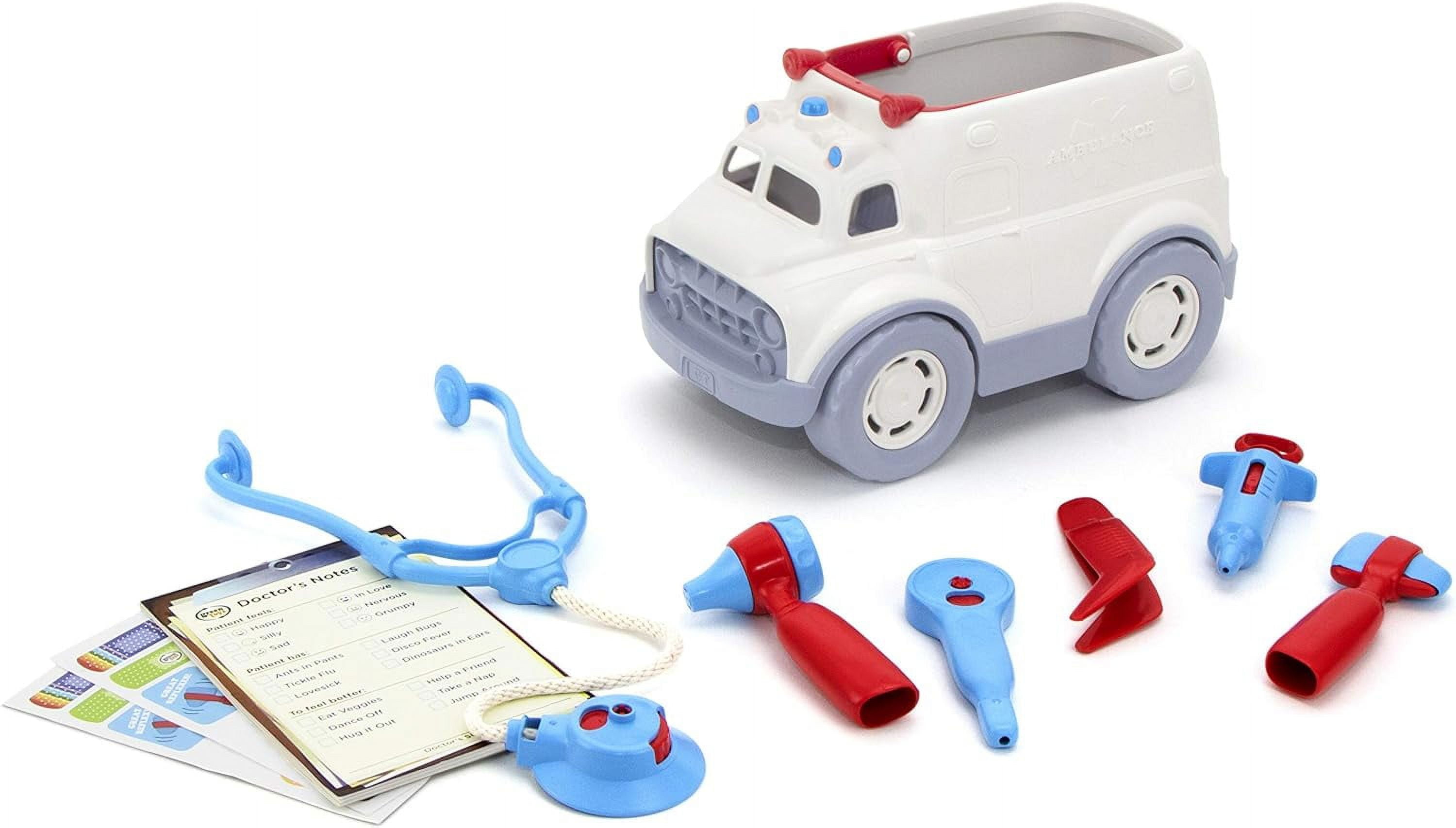 Green Toys Ambulance & Doctor's Kit Red/Blue FFP 10 Piece Pretend Play ...