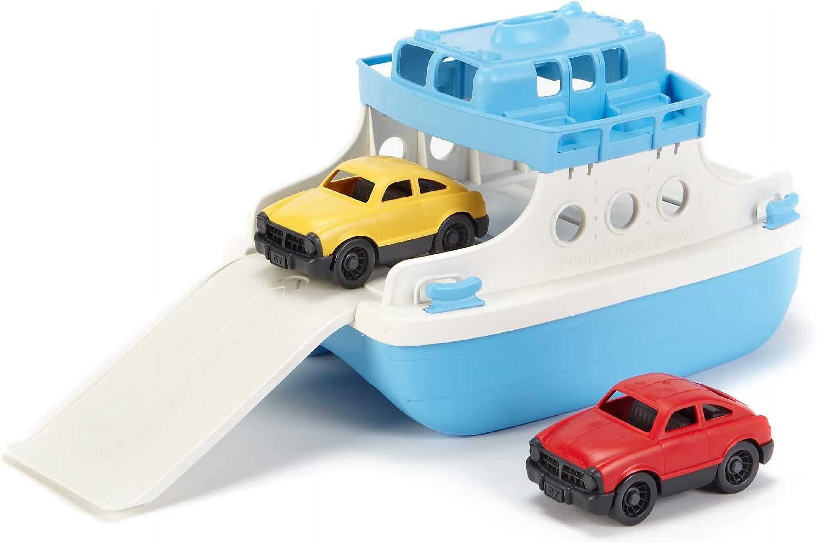 Green Toys Ferry Boat with Mini Cars Bathtub Toy, Blue/White, Standard ...