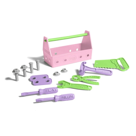 Green Toys Pink Tool Set - Eco-Friendly Recycled Plastic Kids Playset ...