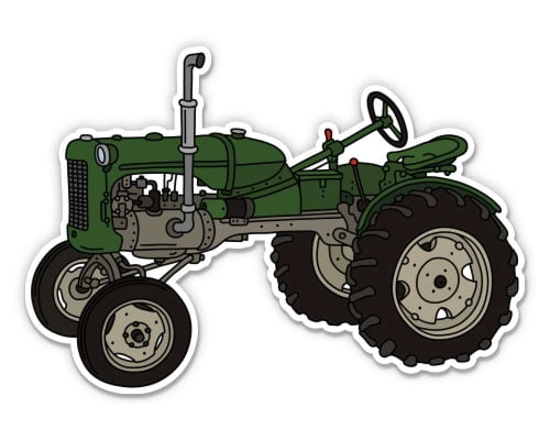 Green Tractor Farm Life - 5" Vinyl Sticker - For Car Laptop I-Pad ...