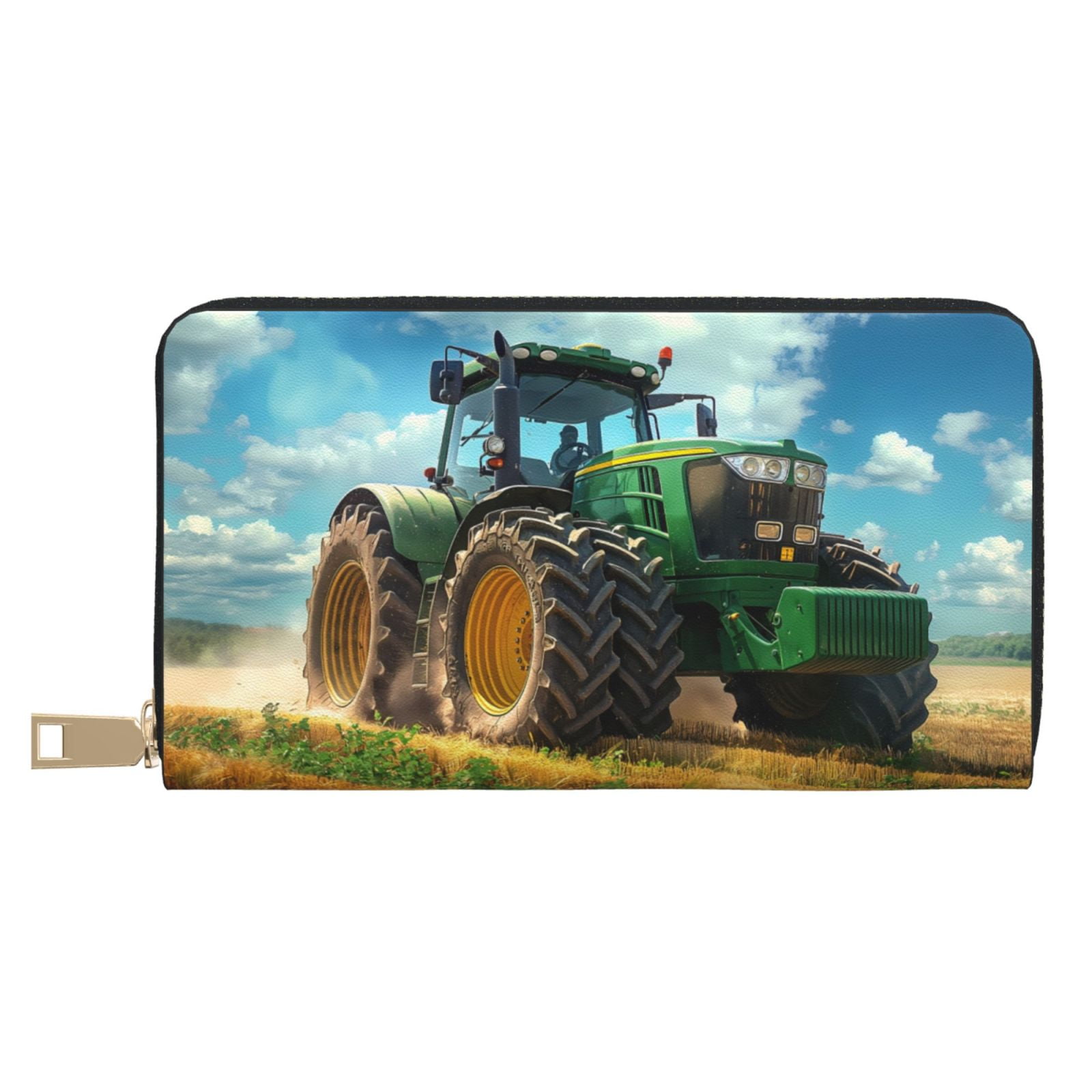 Green Tractor Field Wallet Women, Leather Bifold Multi Card Wallet ...