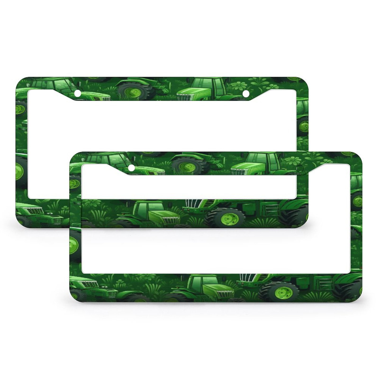 Green Tractor License Plate Cover 2 Pieces Cartoon Equipment Trucks ...