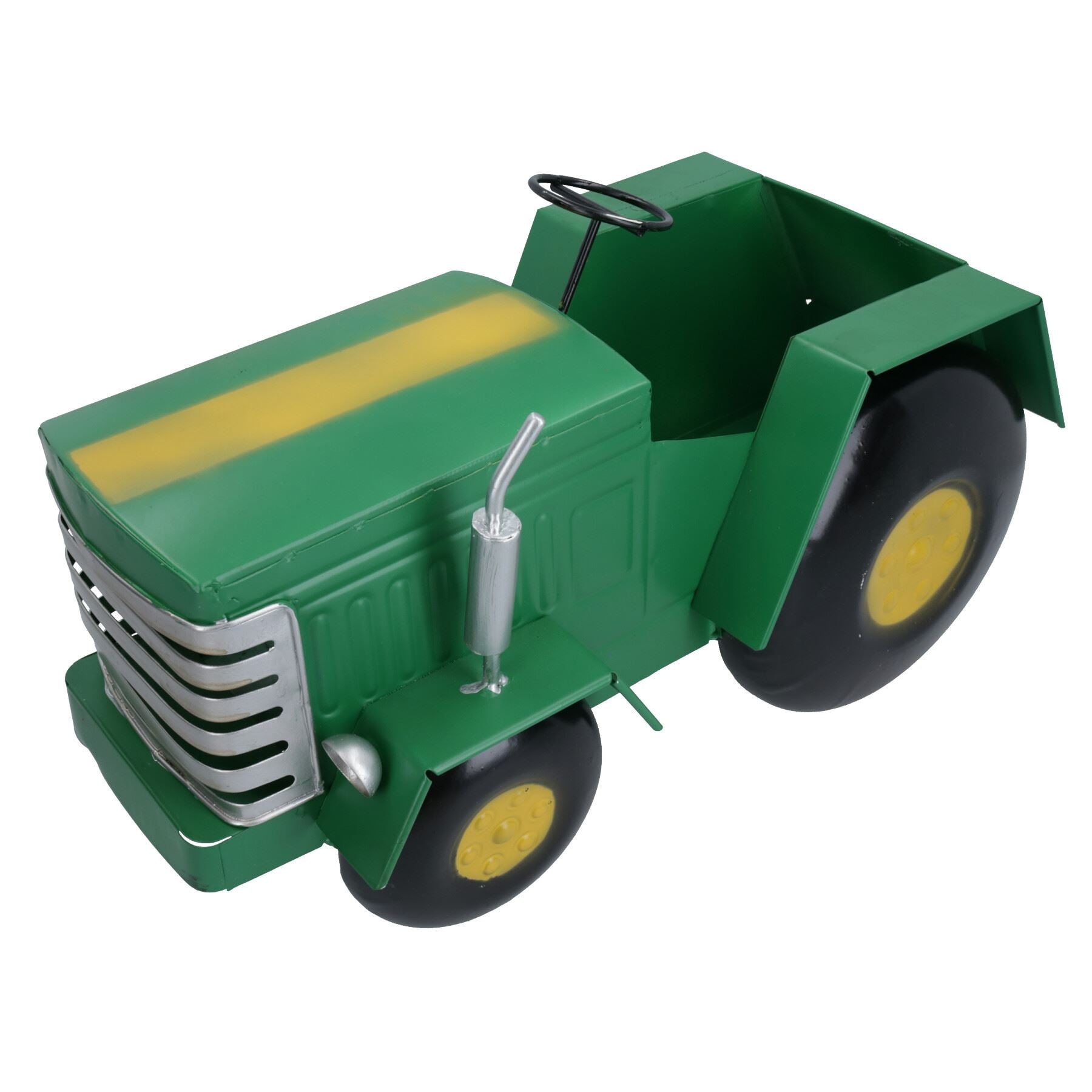 Green Tractor Planter Flower Pot Garden Metal Ornament Farm Home House ...