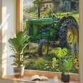Green Tractor Window Privacy Film, Vintage Barn Windmill Country Path ...
