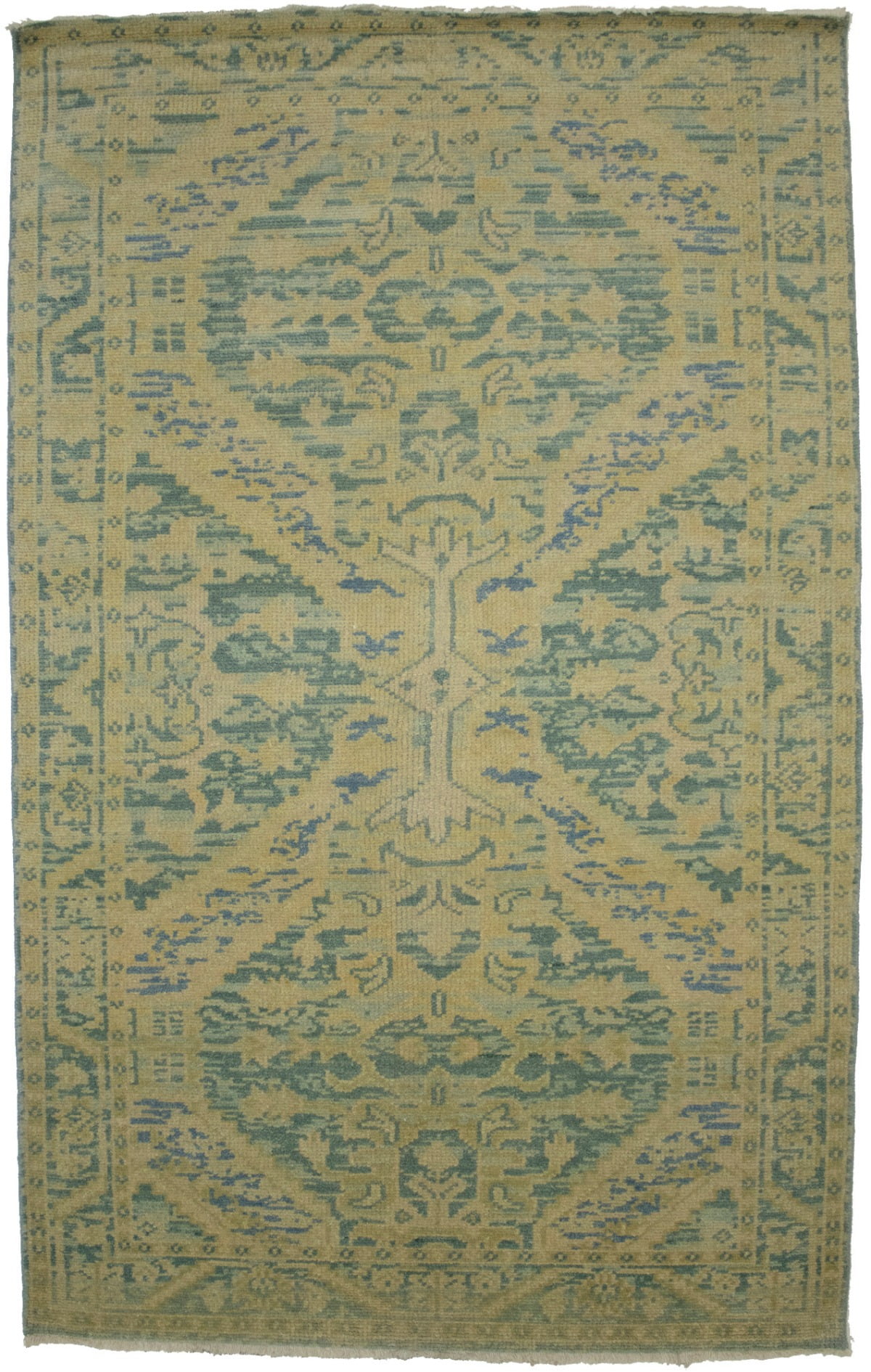 Green Transitional Floral 5X8 Oriental Rug - Walmart.com