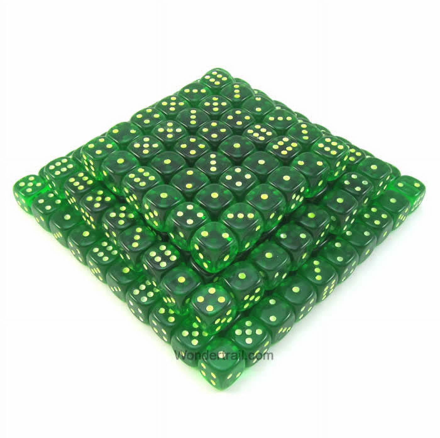 Green Transparent Dice with Glow in the Dark Pips D6 16mm (5/8in) Bulk ...