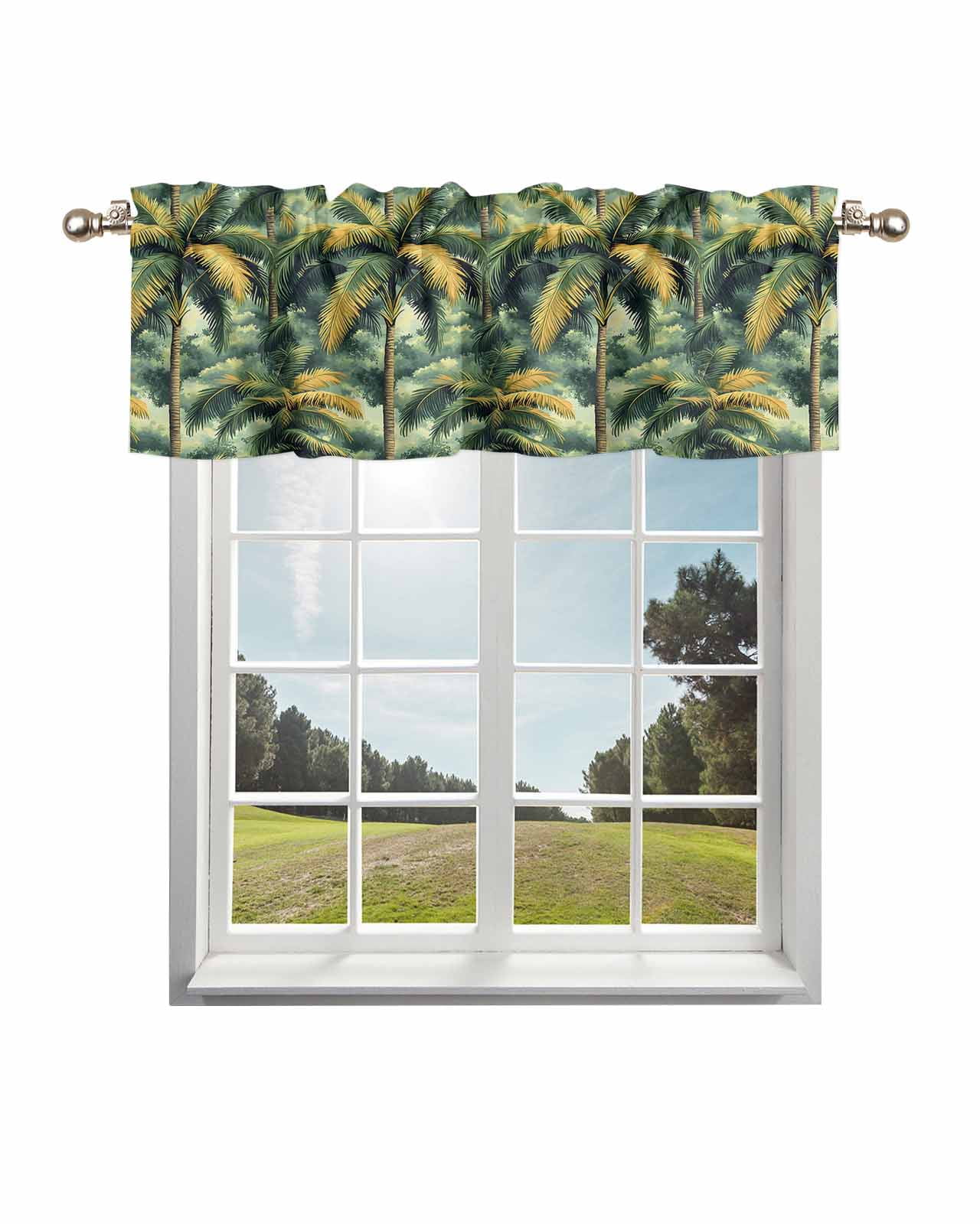 Green Tree Curtain Valance for Windows/Living Room/Kitchen/Bathroom ...