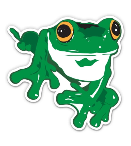 Green Tree Frog - 5" Vinyl Sticker - For Car Laptop I-Pad - Waterproof ...