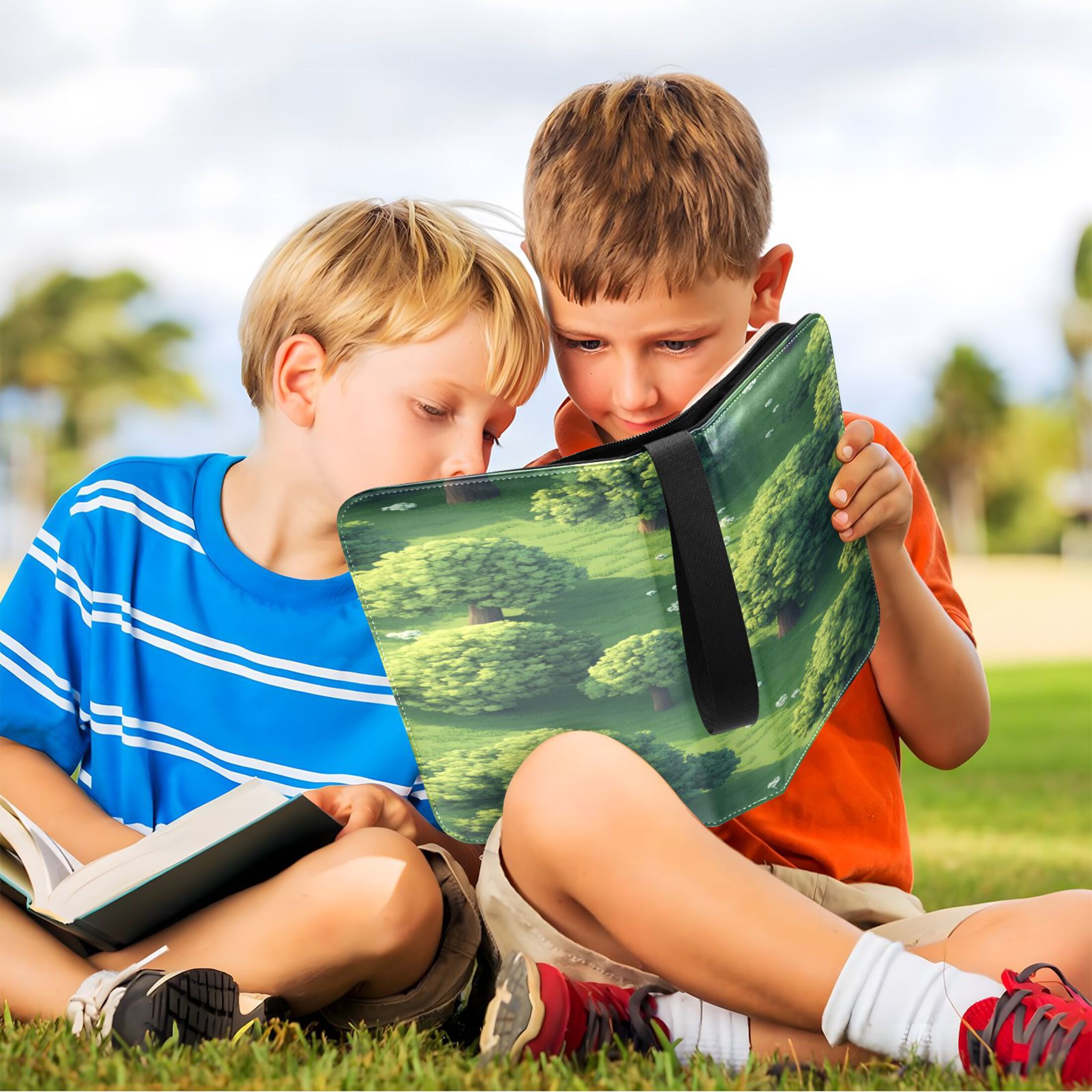 Green Tree Game Card Storage Case with 400 Slots, Waterproof PU Leather ...