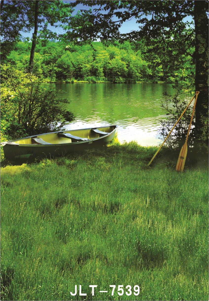 Green Tree Lake Boat Wedding Children Vinyl Background For Photo Studio ...