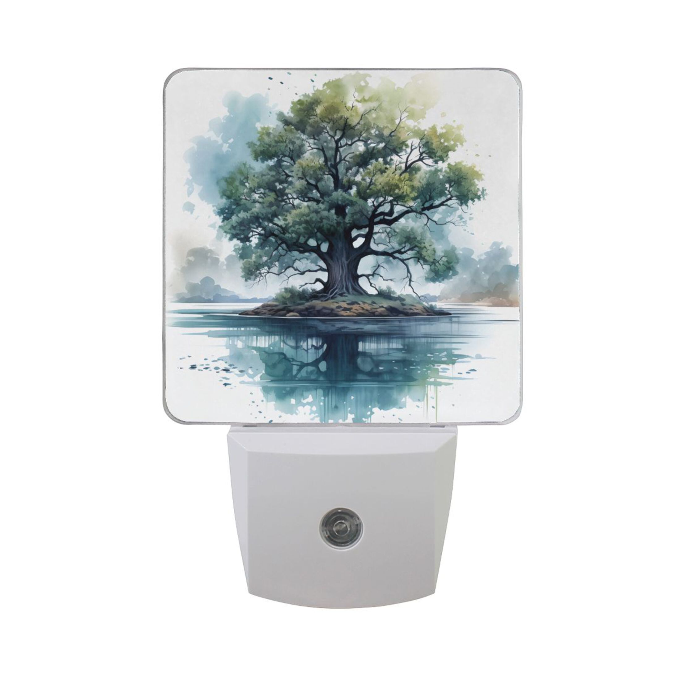 Green Tree Night Light LED Dusk to Dawn Auto Sensor Night Lamp Plug-in ...
