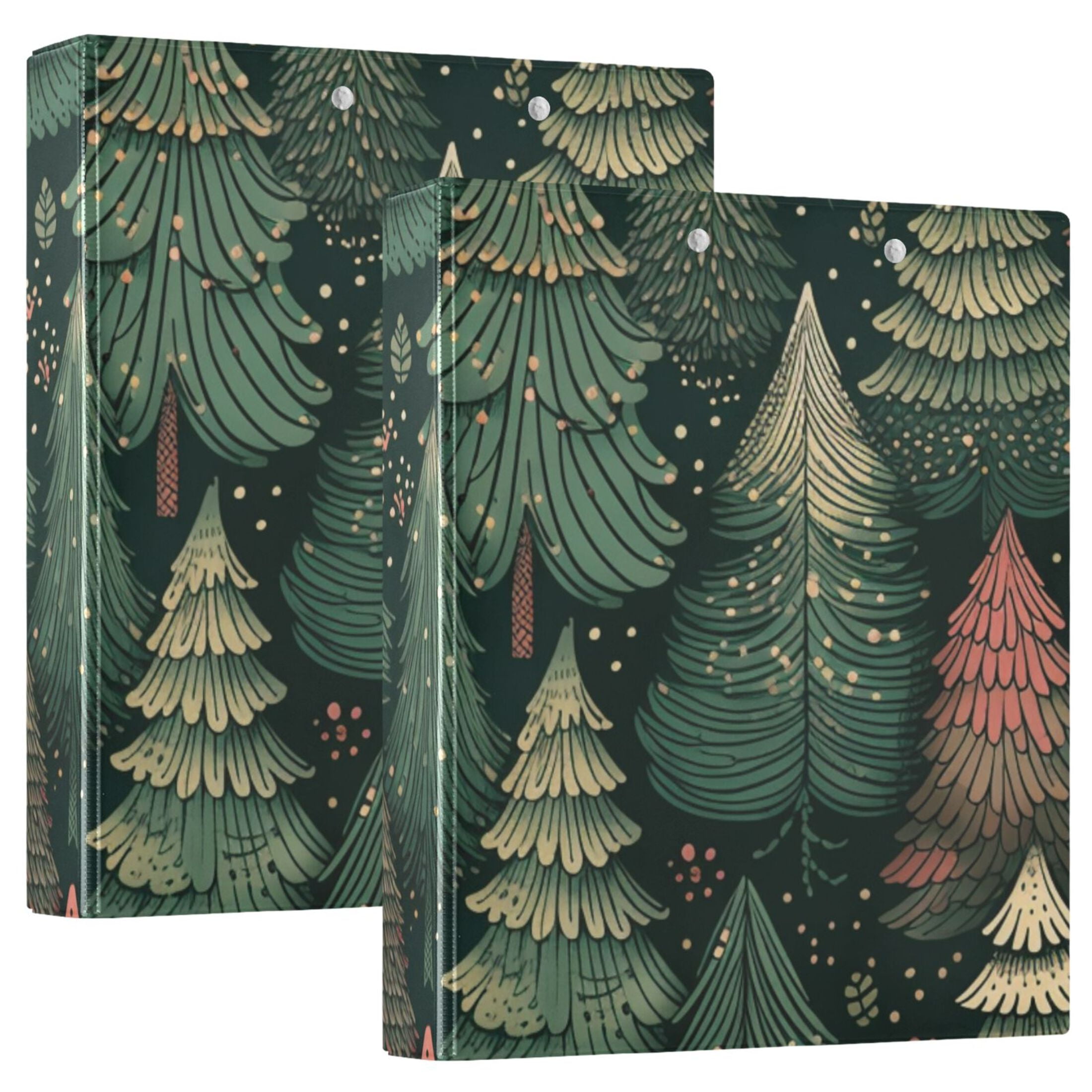 Green Trees 3 Ring Binders 1.5 inch Hardcover File Folders with ...