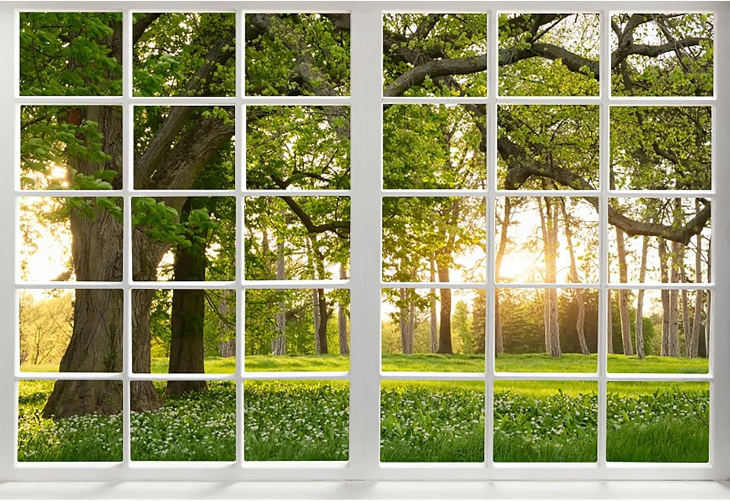Green Trees Forest Window Backdrop for Photoshoot Portrait Spring ...