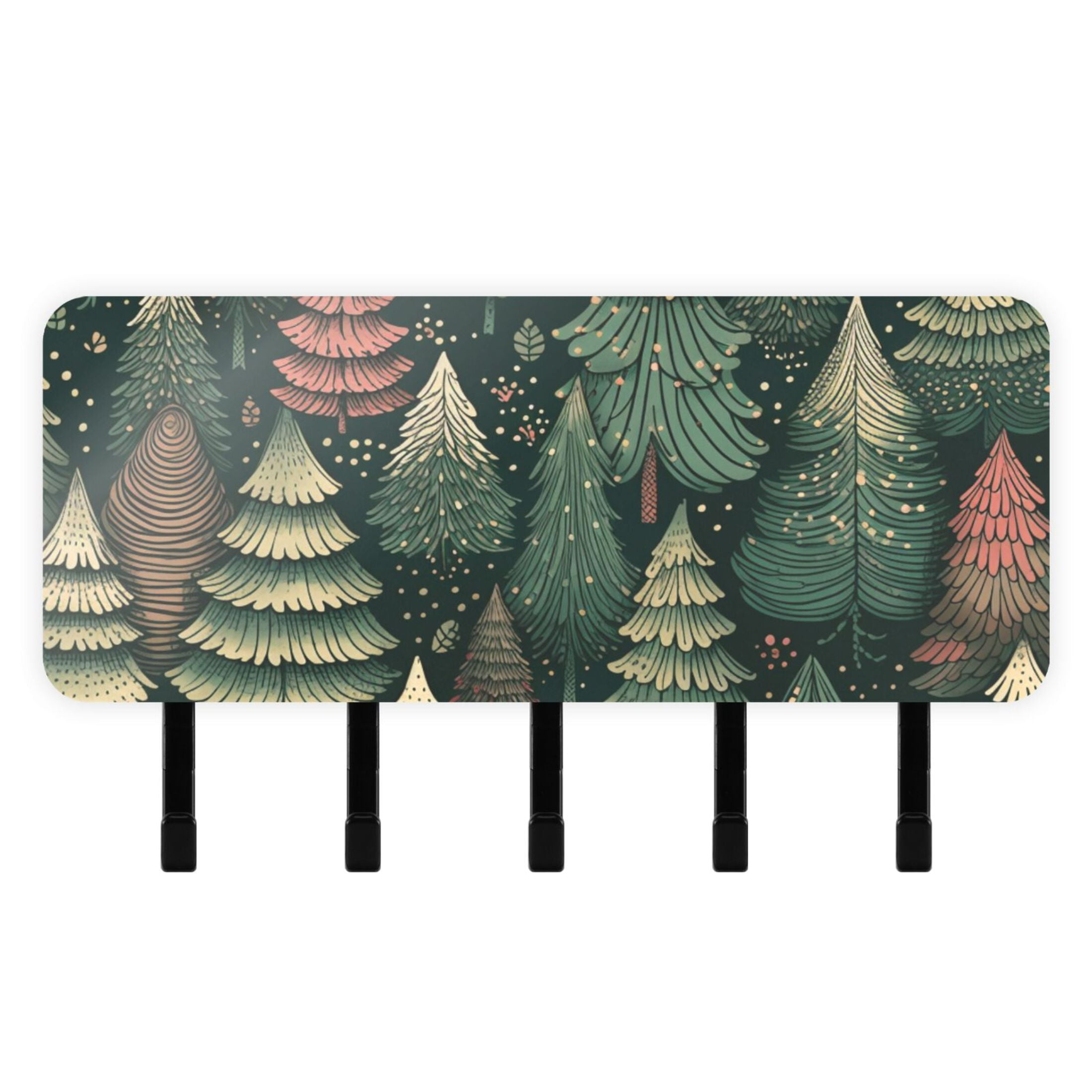 Green Trees Key Holder for Wall Mail Holder Organizer with 5 Key Hooks ...