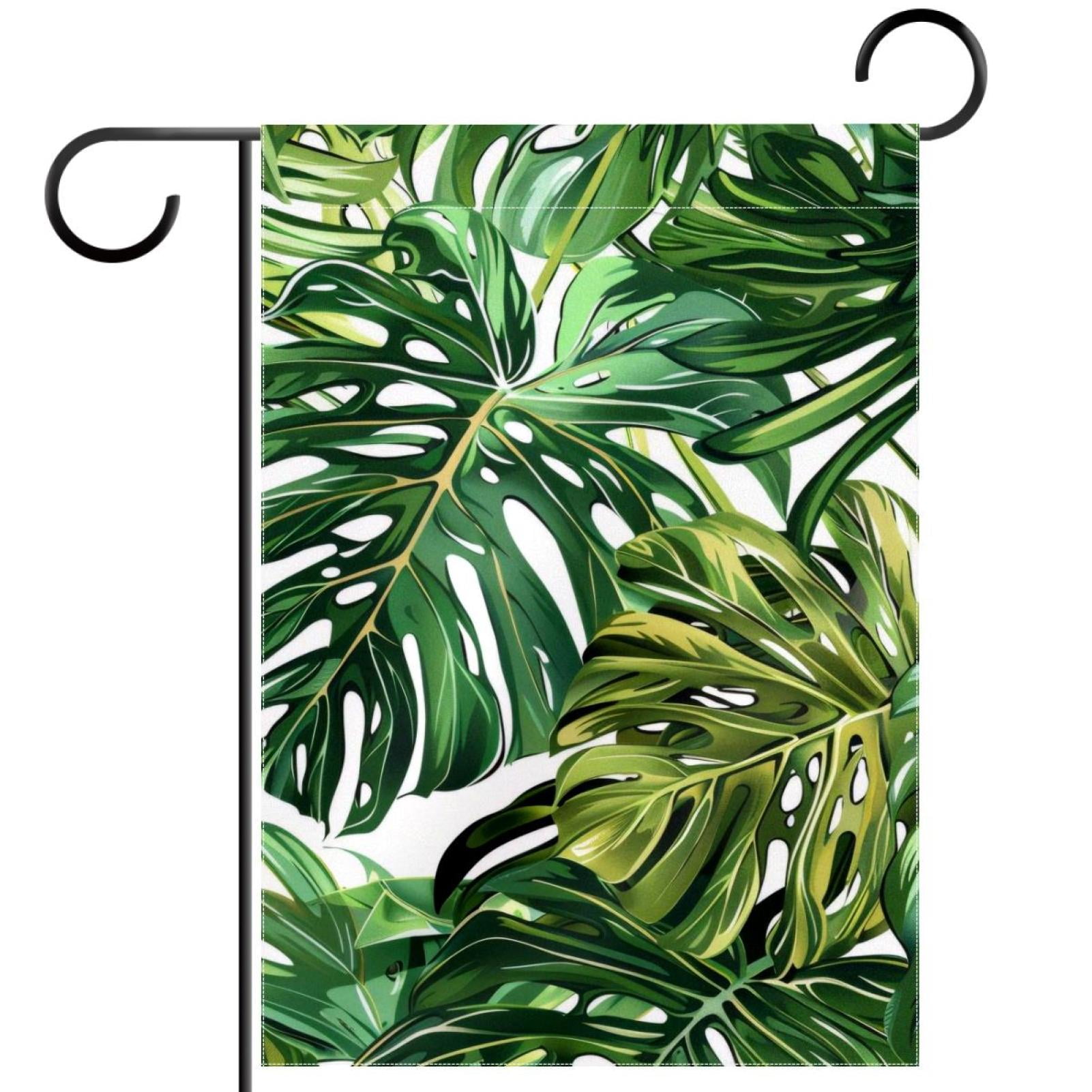 Green Tropical Forest Botanical Background Decorative Garden Flag for ...