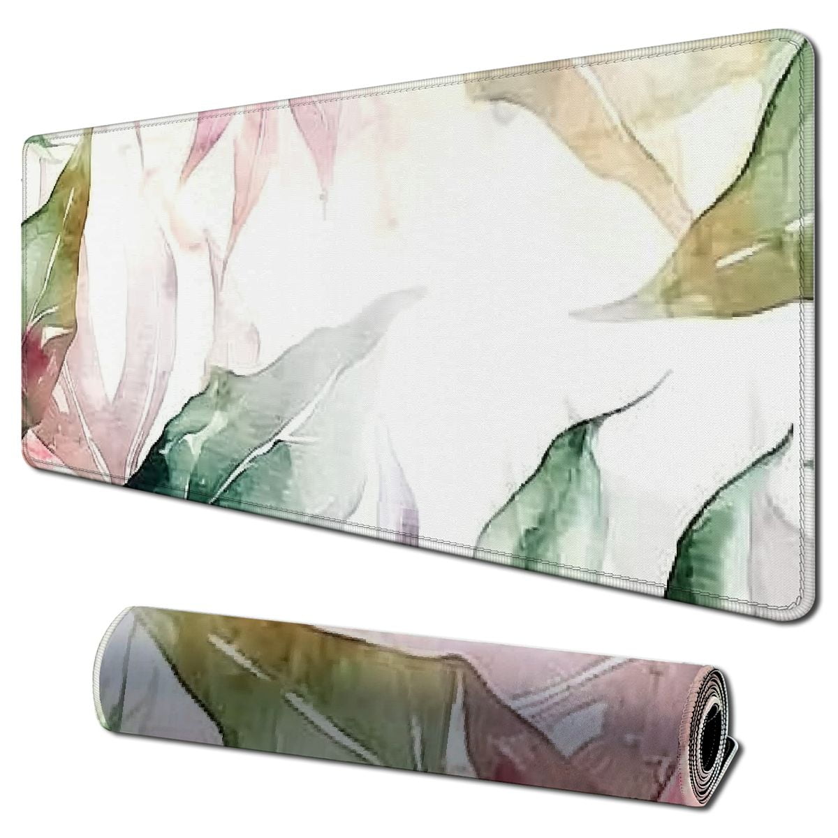 Green Tropical Leaves Desk Mat XL Large Gaming Mouse Pad Green Sage ...