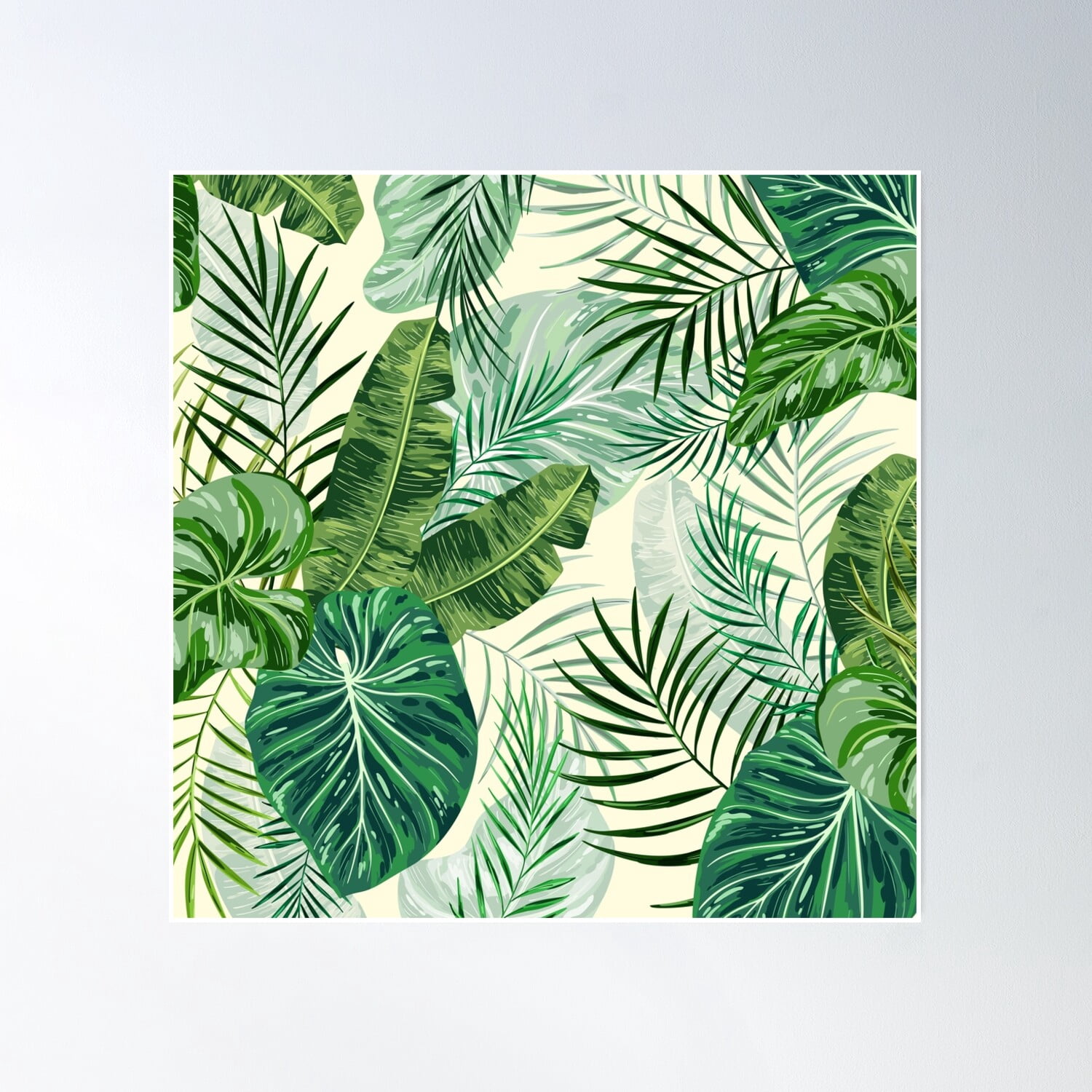 Green Tropical Leaves Poster Wall Art, Modern Wall Decor, 30x30 ...