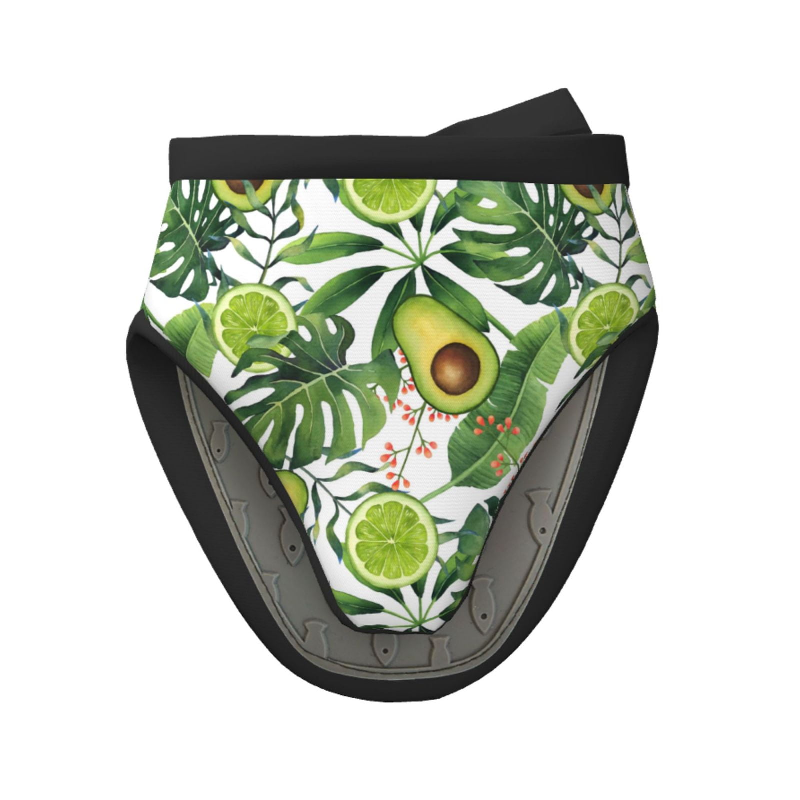 Green Tropical Oven Mitts Heat Resistant, Soft Lining Silicone Mini ...
