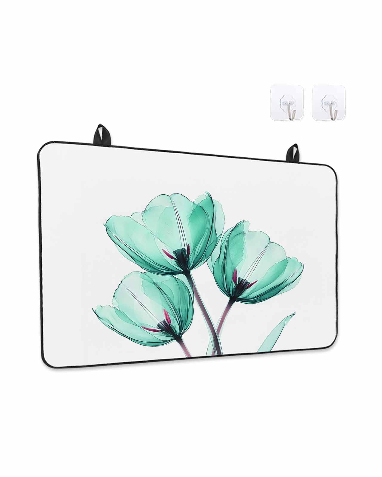 Green Tulip Stove Top Covers for Electric Stove, Kitchen Glass Ceramic ...