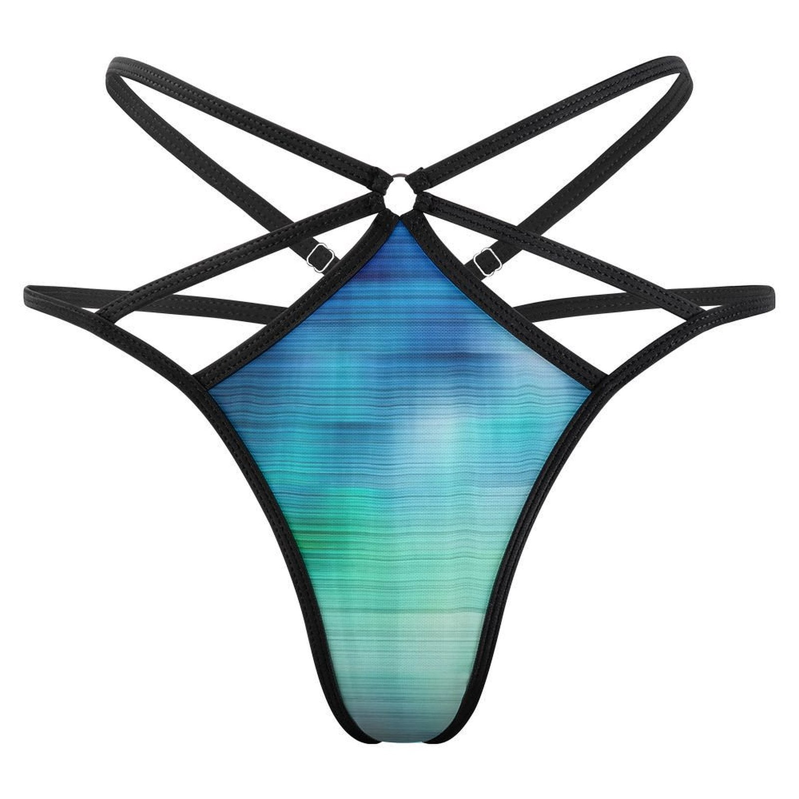 Green Turquoise Teal Blue Abstract Texture Open Type Women's Panties ...