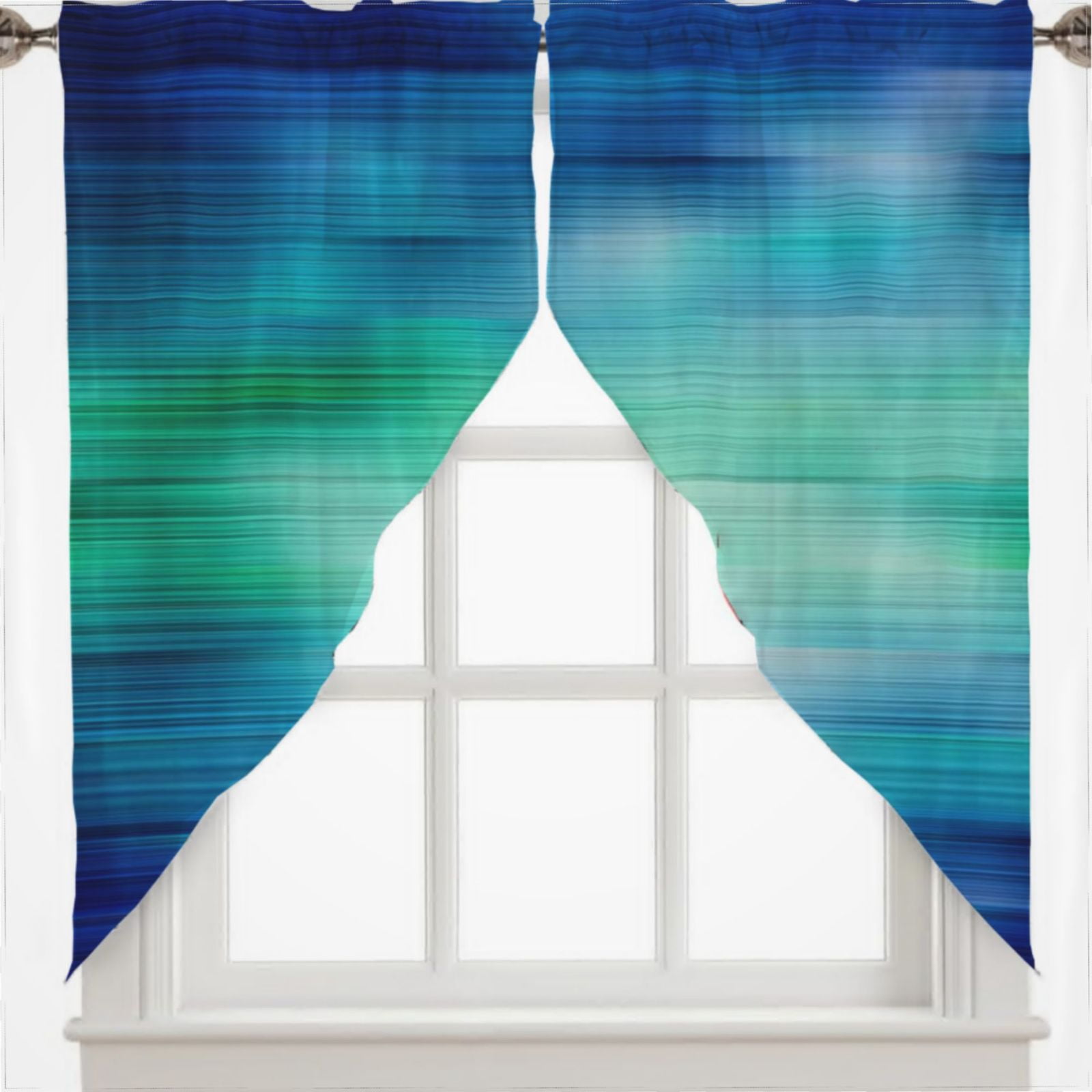 Green Turquoise Teal Blue Abstract Texture Swag Valances For Windows 2 ...