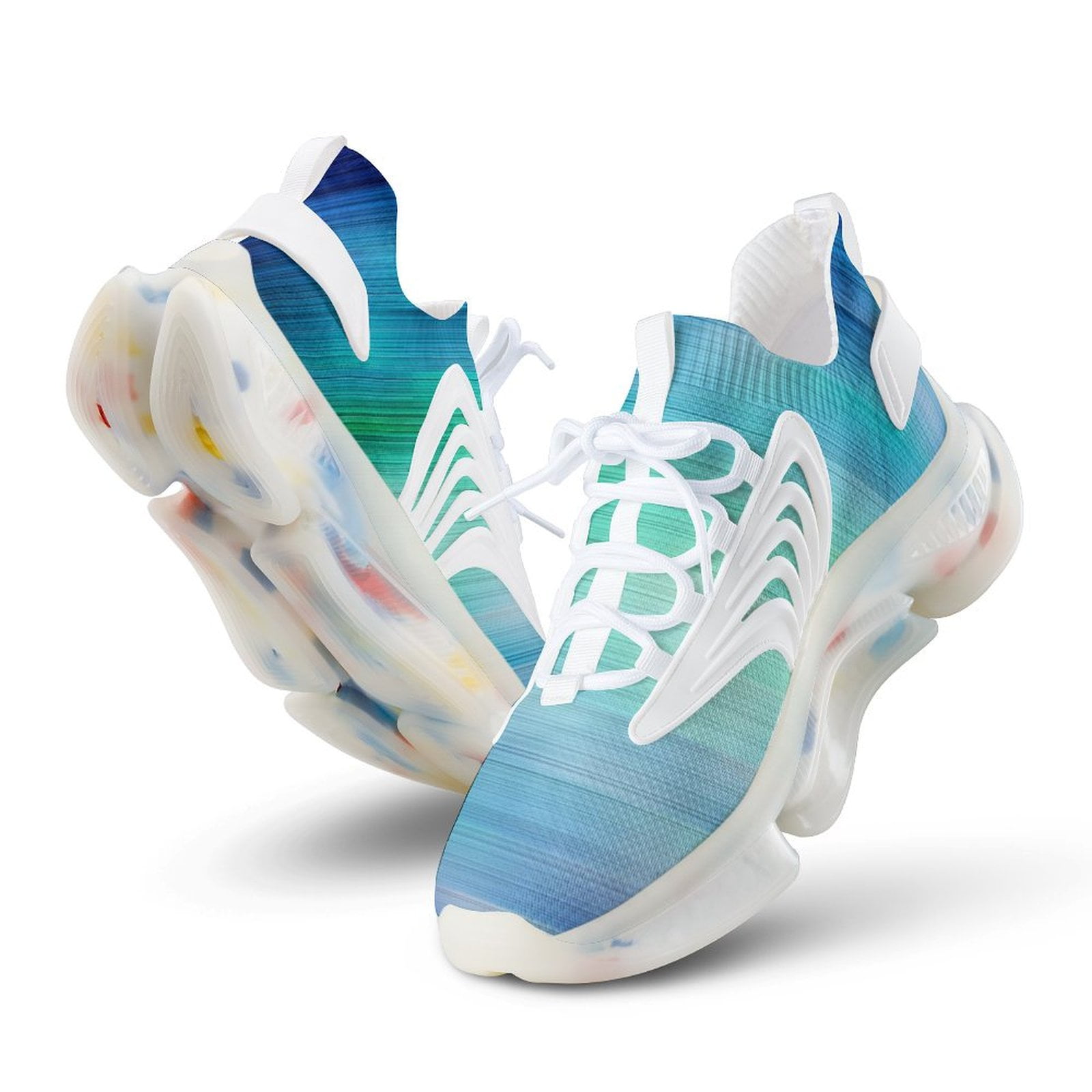 Green Turquoise Teal Blue Abstract Texture Walking Shoes for Men Woman ...